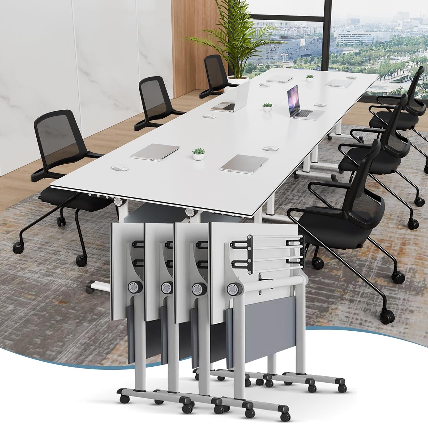 Amazon.com: ZanyCajole Conference Room Table Folding Conference Tables ...