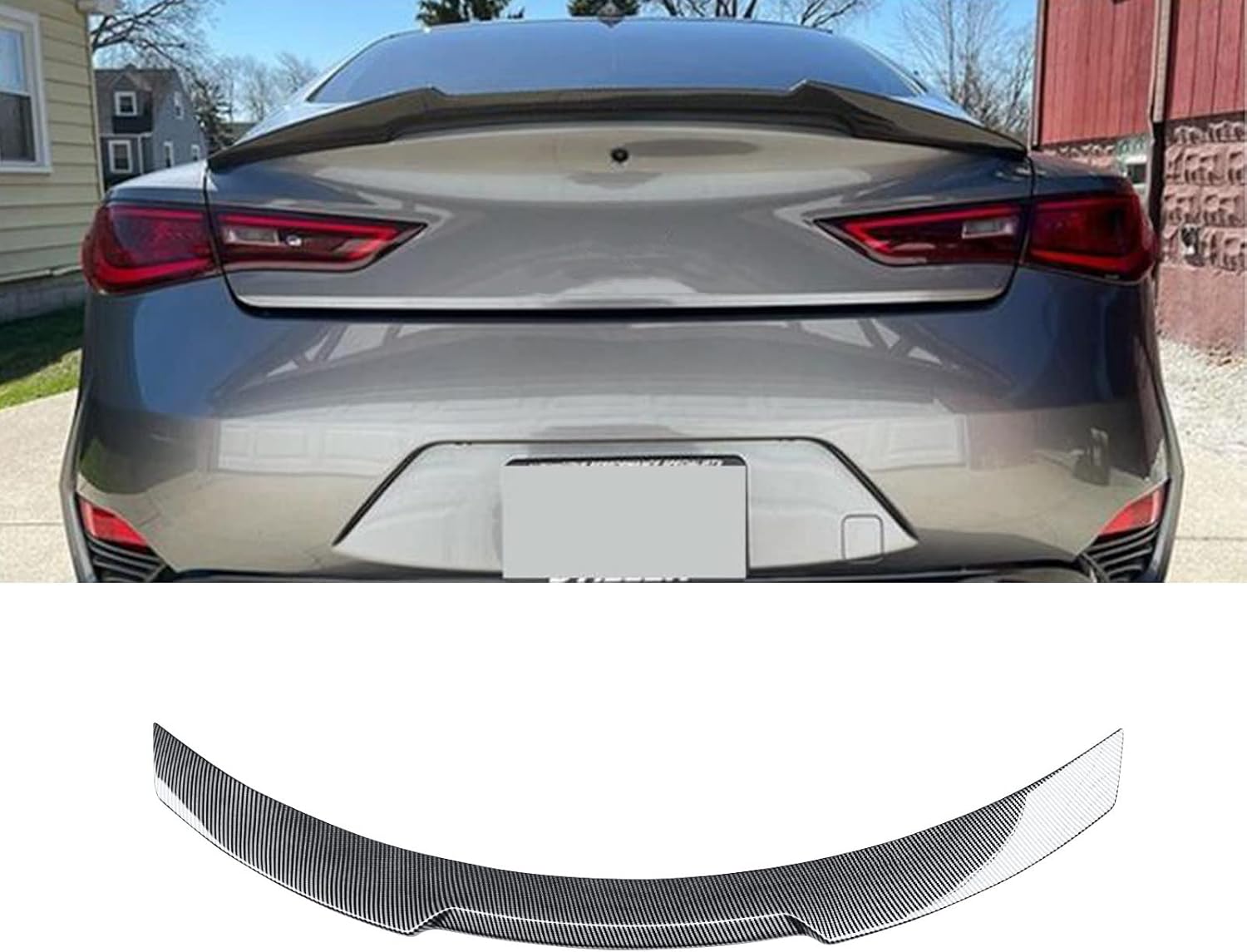 Amazon.com: NINTE Rear Spoiler for 2017-2023 Infiniti Q60 ABS Carbon ...