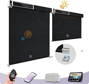 Amazon.com: Graywind Motorized Outdoor Roller Shades Compatible with Alexa Google Rechargeable ...