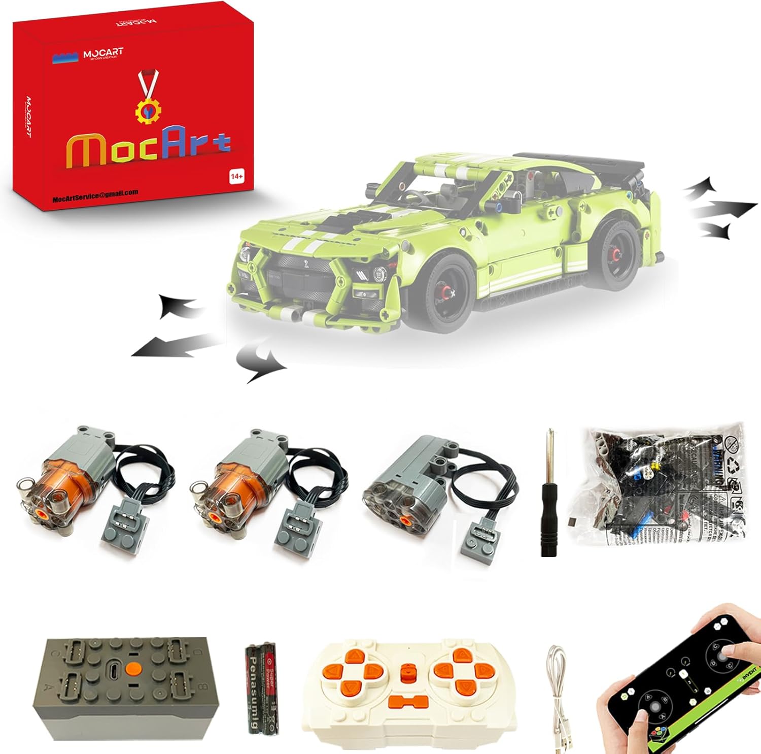 MocArt Motorized Motor Pro and Remote Control Upgrade Kit for Lego ...