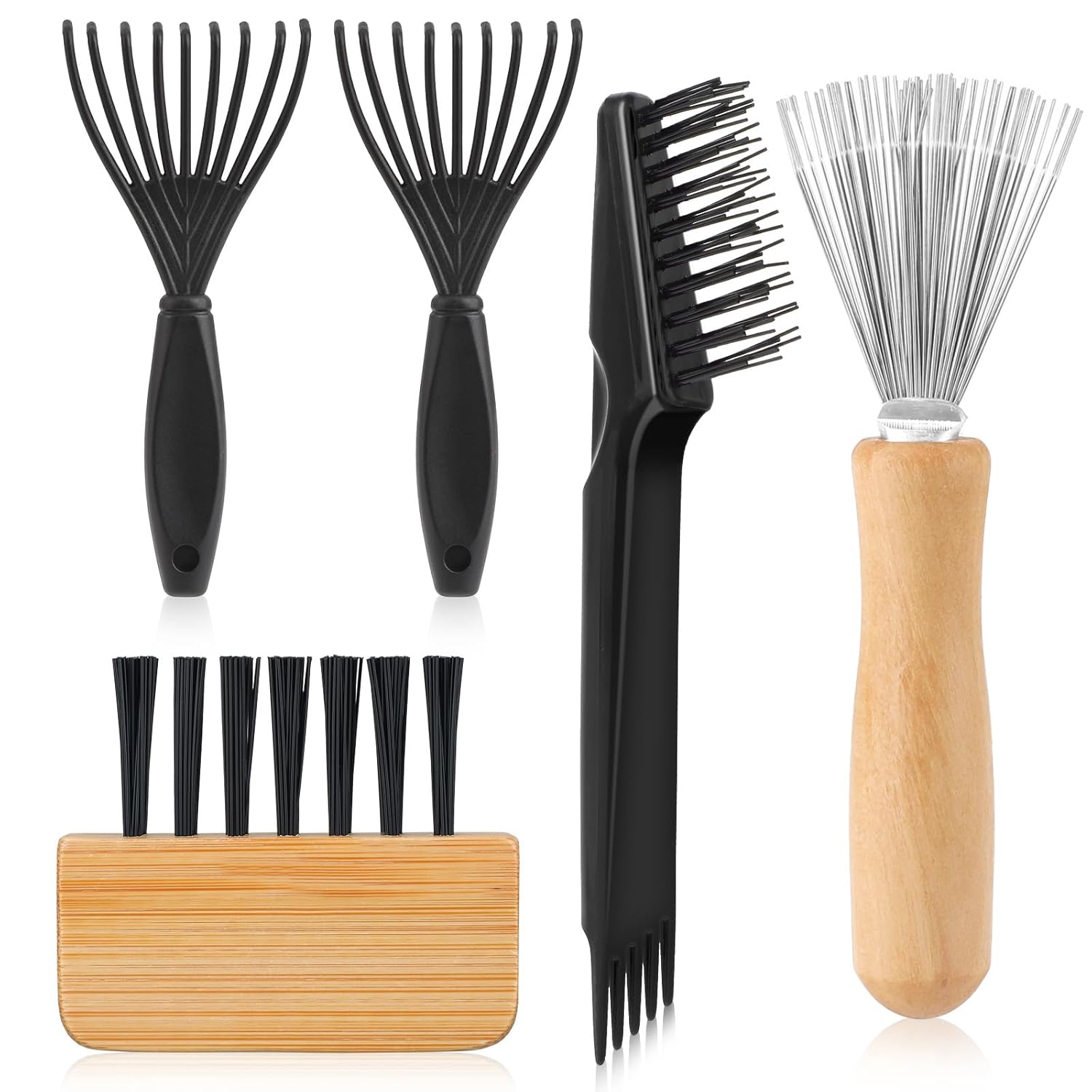 Amazon.com : 5 Pieces Hair Brush Cleaning Tool Rake Comb Cleaner Tool ...