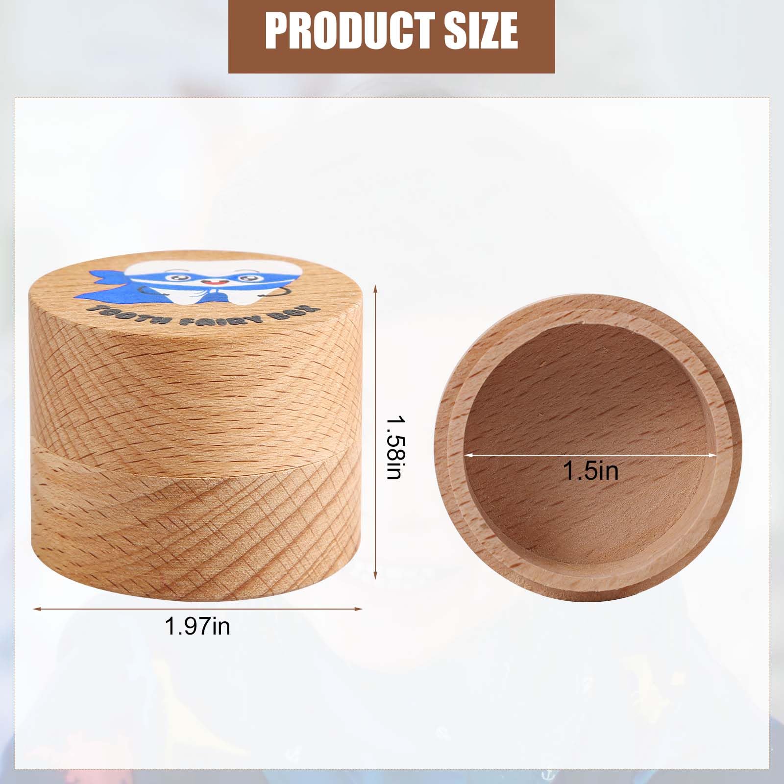 Snapklik.com : Tooth Fairy Box, Colored Tooth Box For Boys Cute Wooden ...