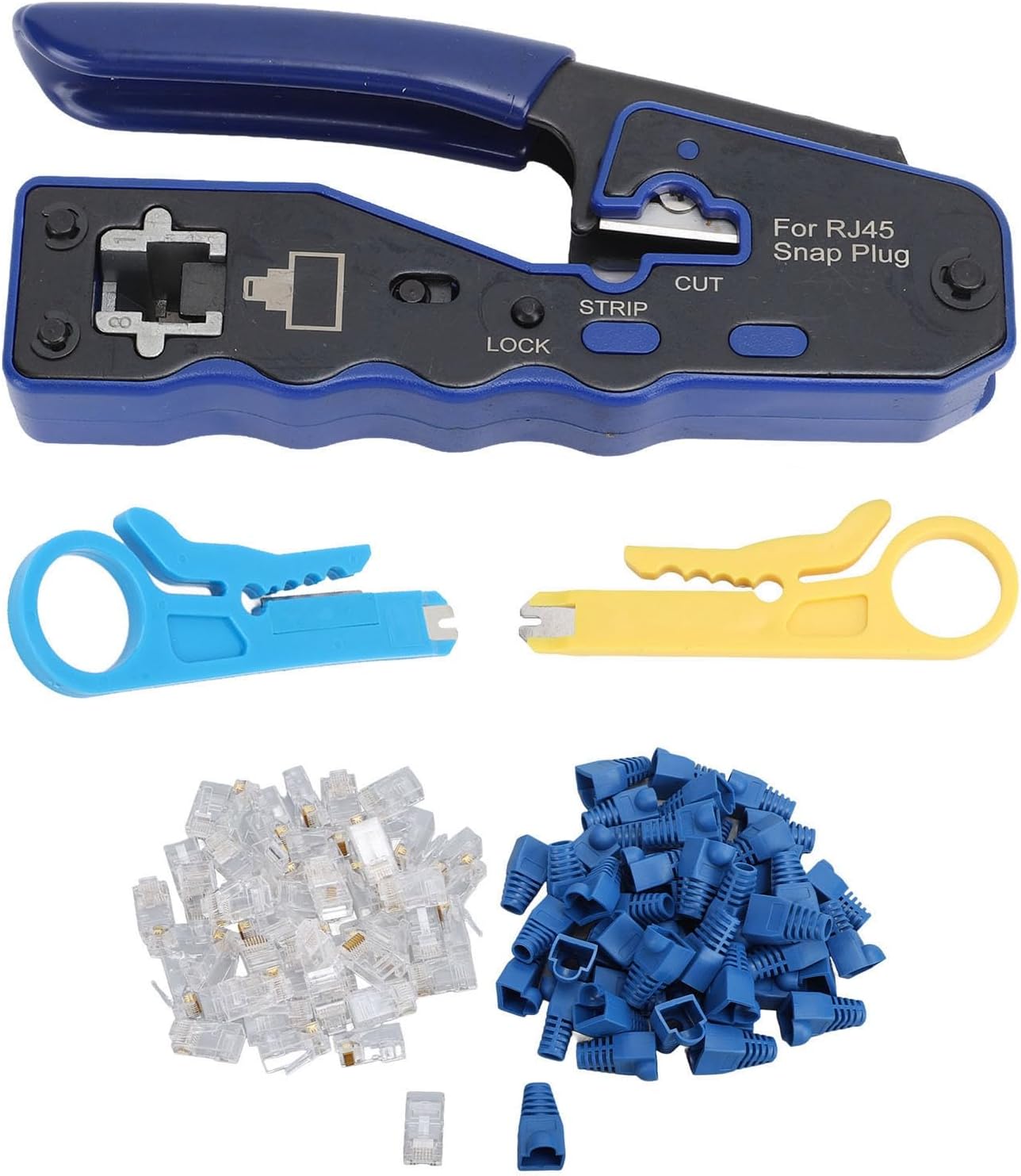 Amazon.co.jp: Pass-Through Ethernet Crimper RJ45 CAT6 Through Hole Pass ...