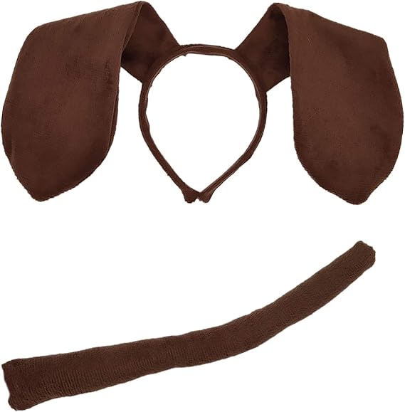 Amazon.com: Feacole Animal Dog Long Ears Headband and Tail - Puppy ...