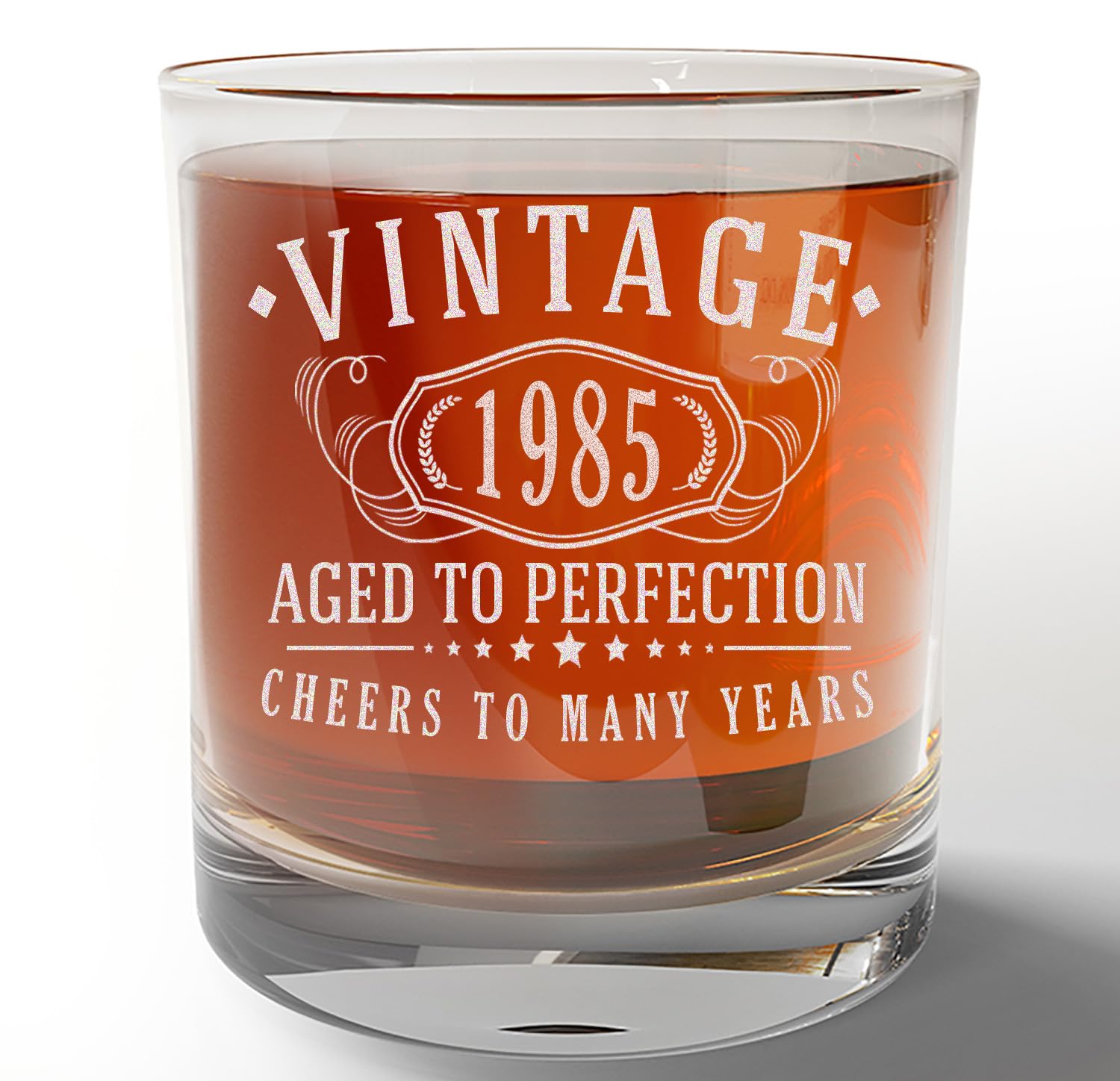 Amazon.com | Vintage 1985 Etched 11oz Whiskey Glass - 40th Birthday ...