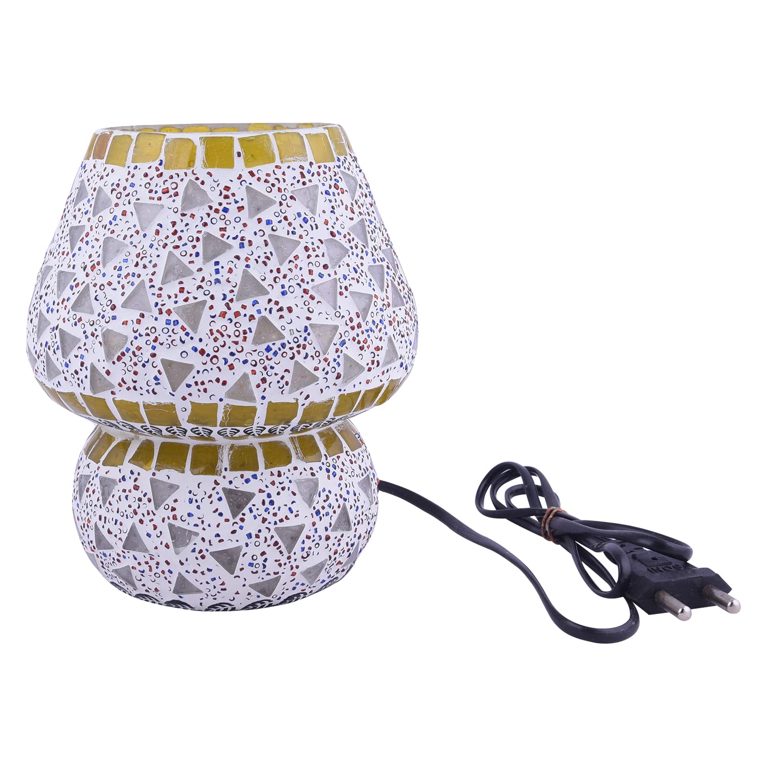 Buy RAJ SAKHI Handmade Glass Decorative Table Lamps (Small_White ...