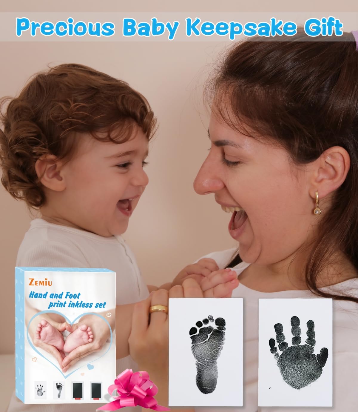 Baby Stamp Pad For Feet Jexine 30-Piece Baby Inkless Print Kit ...