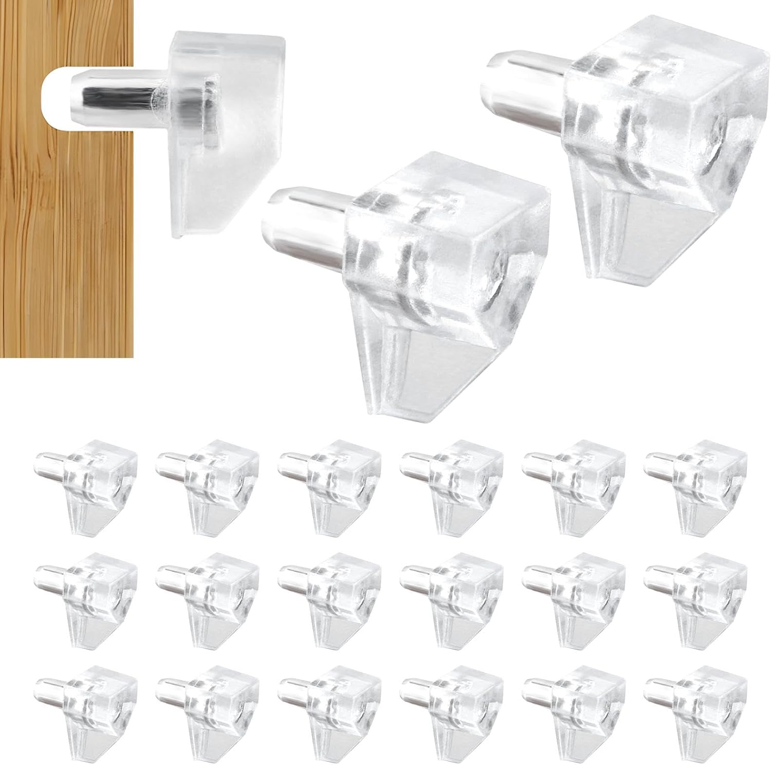 20 pcs Shelf Support Peg, Support Cabinet Shelf Pins, Transparent ...