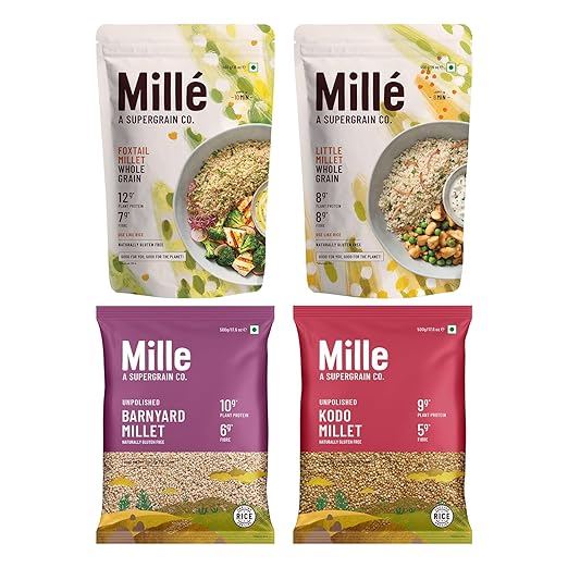 Mille Grains Combo | Foxtail Millet, Little Millet, Kodo Millet and ...