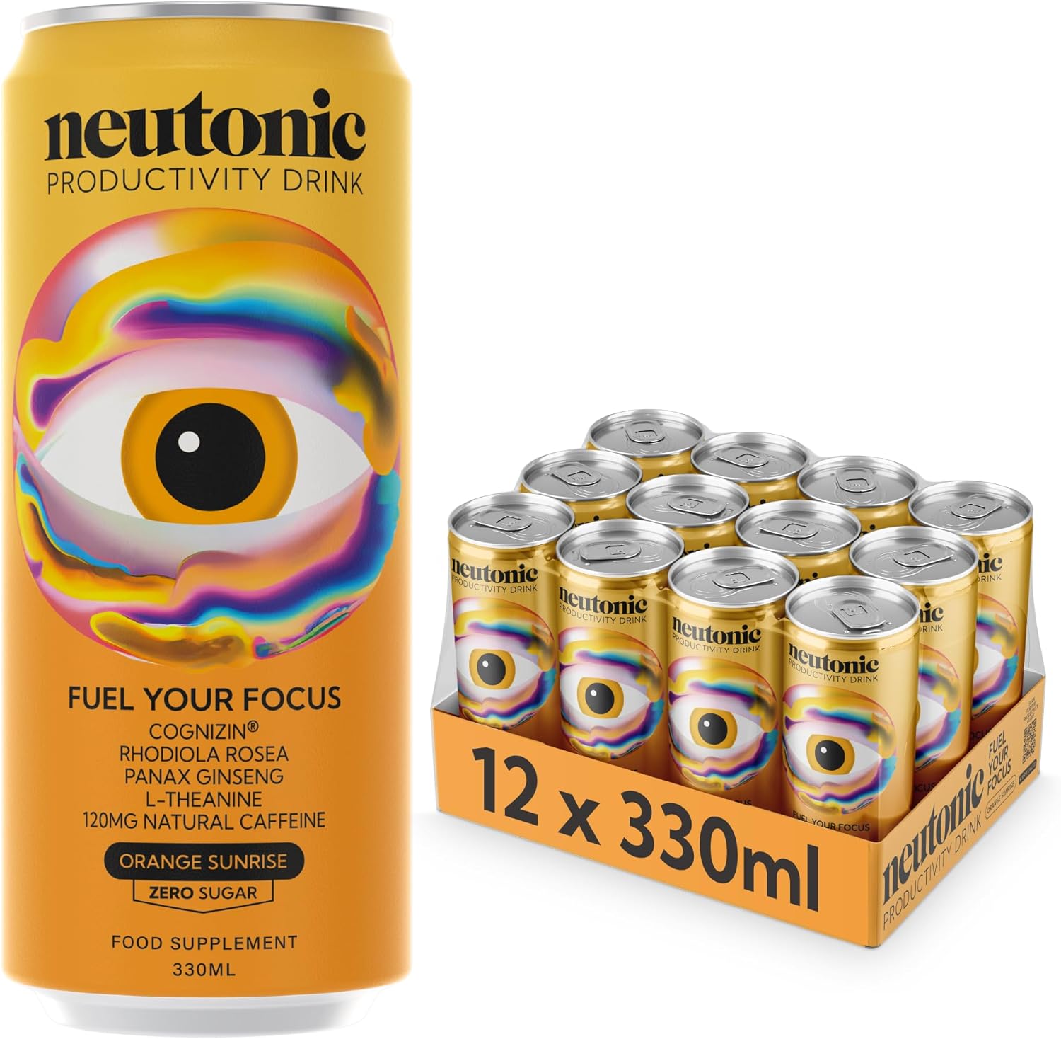 Neutonic Nootropic Productivity Energy Drink | Orange Sunrise 12 Cans ...