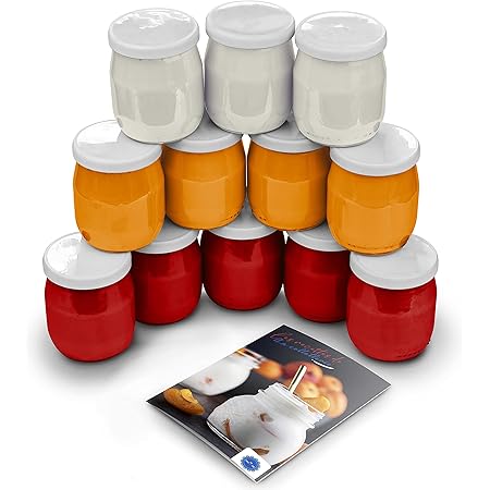 DIY Creation - Lot de 12 BOB - Pots de yaourt en verre universels avec ...