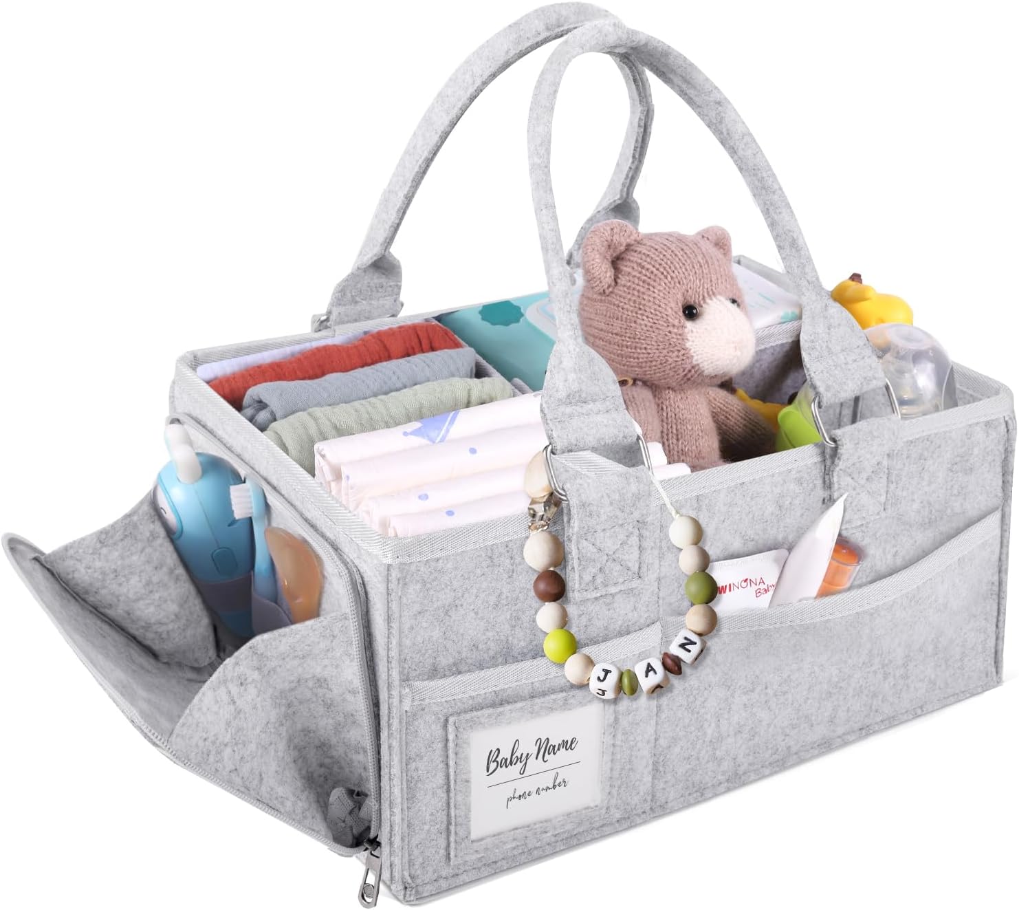 Amazon.com: PandaEar Baby Diaper Caddy Organizer, Large Nursery Storage ...
