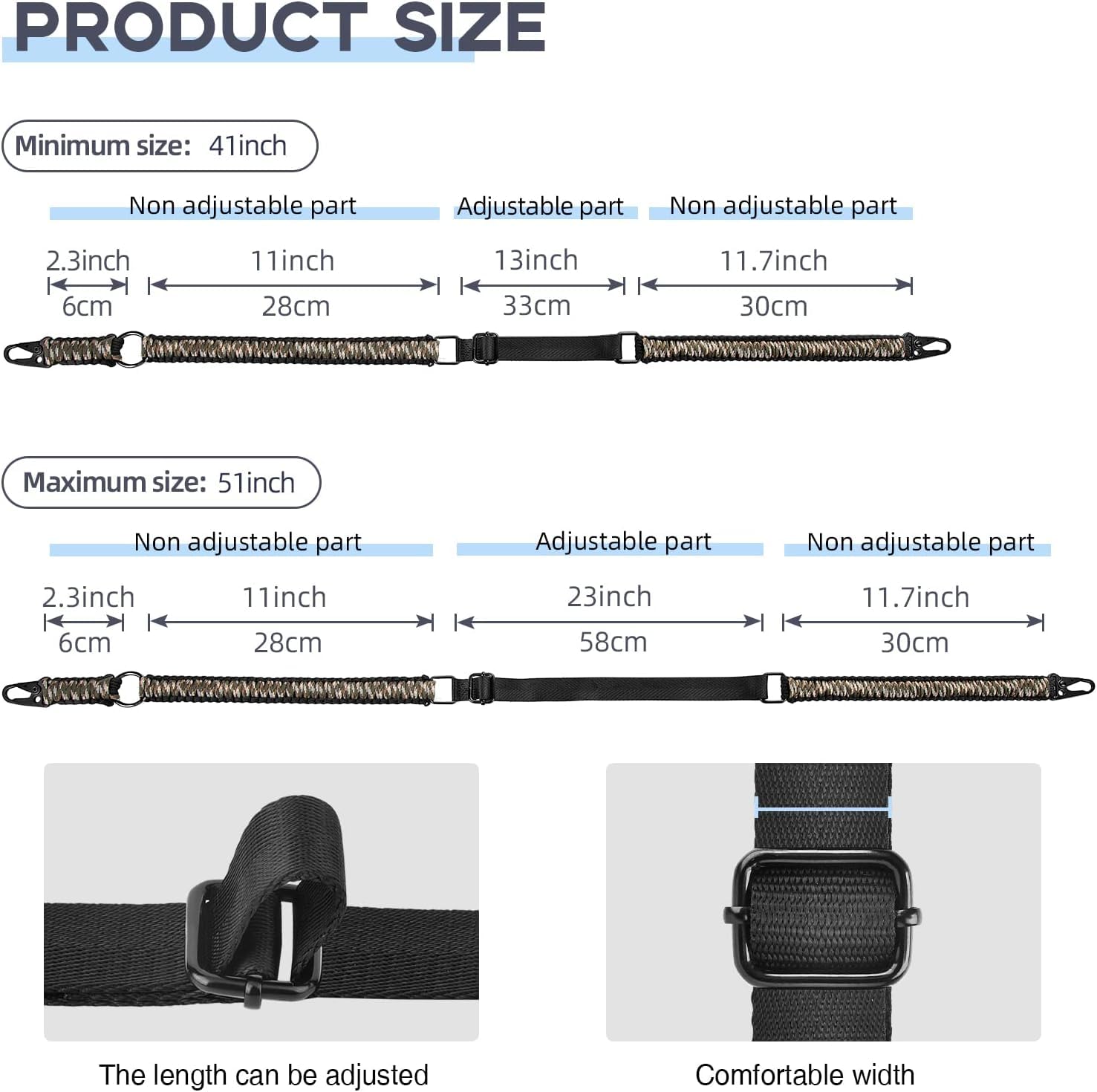 Snapklik.com : EZshoot Two Point Slings 550 Paracord Adjustable Strap