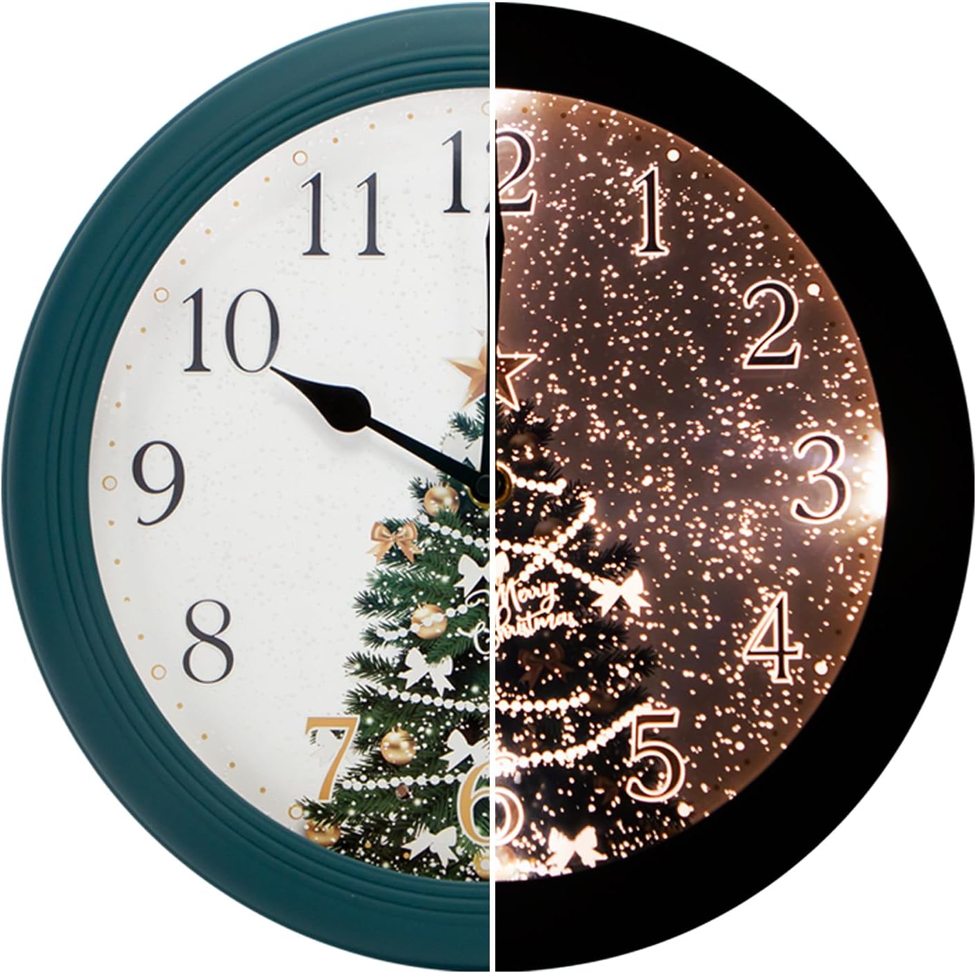 Amazon.com: Evelyne LED Round Wall Clock - Battery Operated, Night-time ...