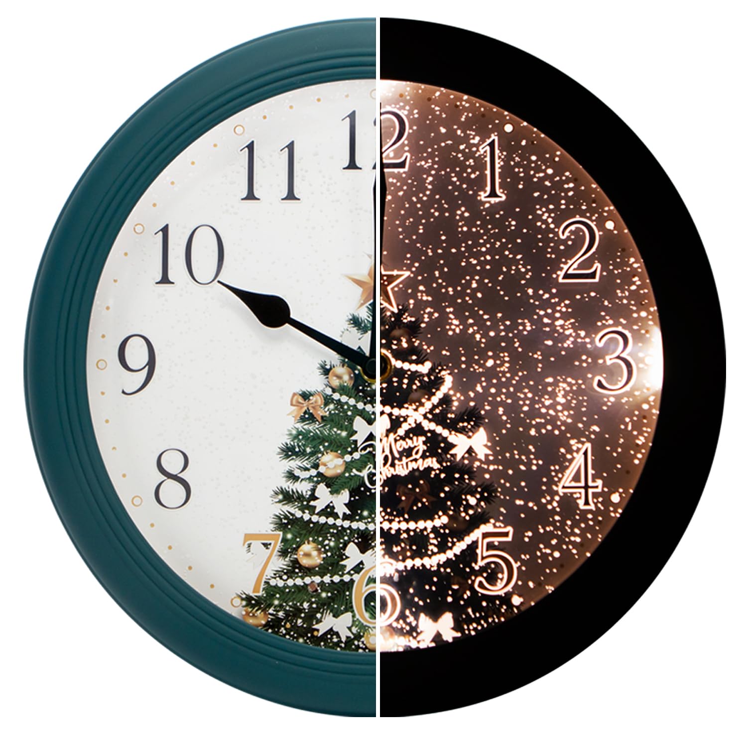 Amazon.com: Evelyne LED Round Wall Clock - Battery Operated, Night-time ...