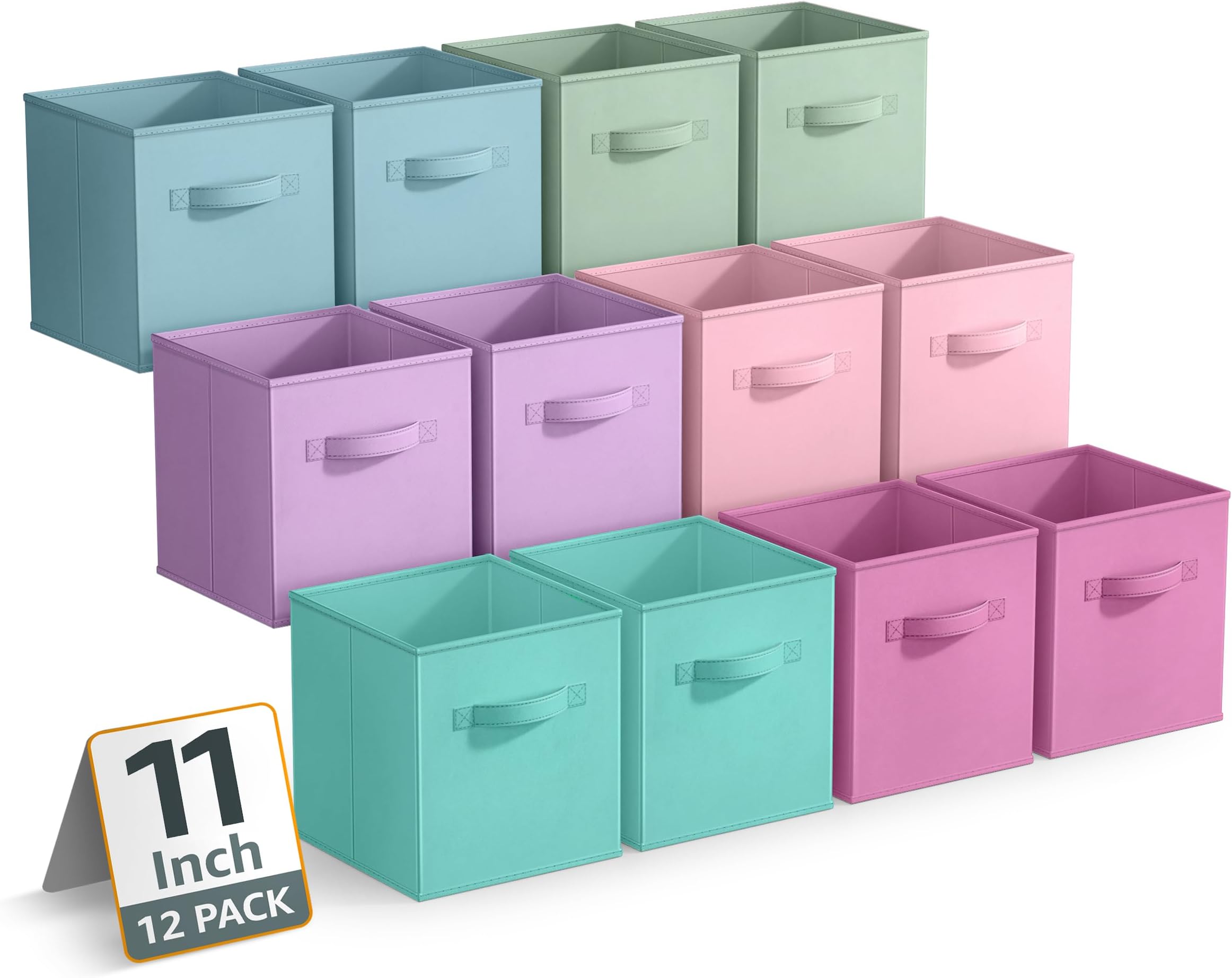 Amazon.com - Sorbus 11 Inch Storage Bins - Sturdy Collapsible Fabric ...