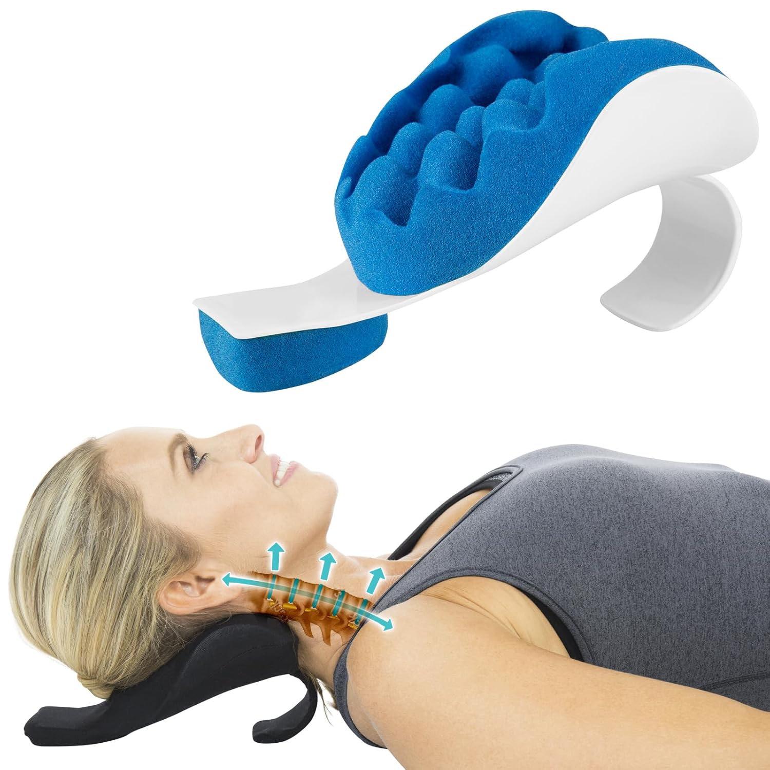 Vive Neck Support Relaxer - Shoulder Chiropractic Pillow - Cervical ...