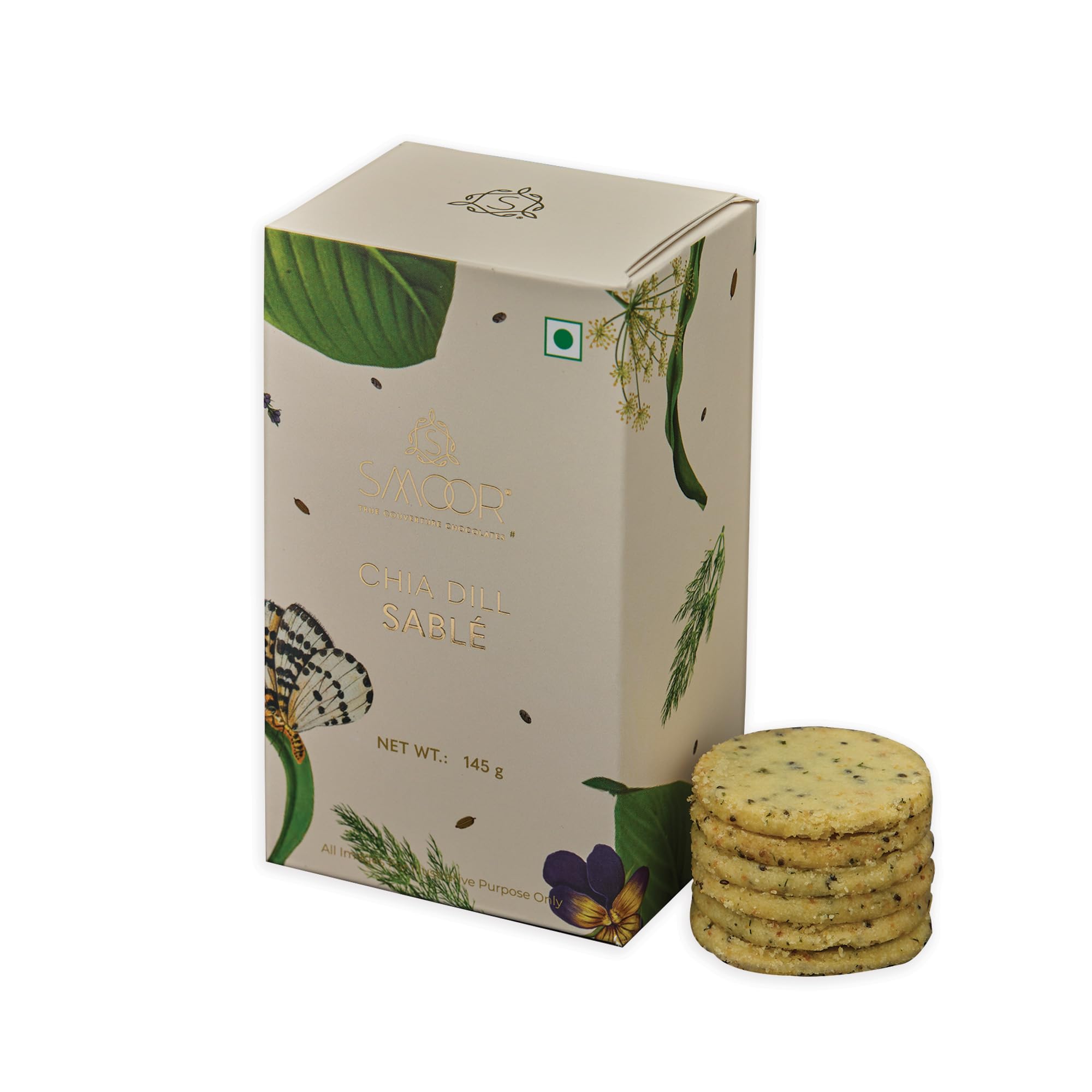 SMOOR Premium Chia Dill Sablé Cookies | Savory French Gourmet Cookie ...