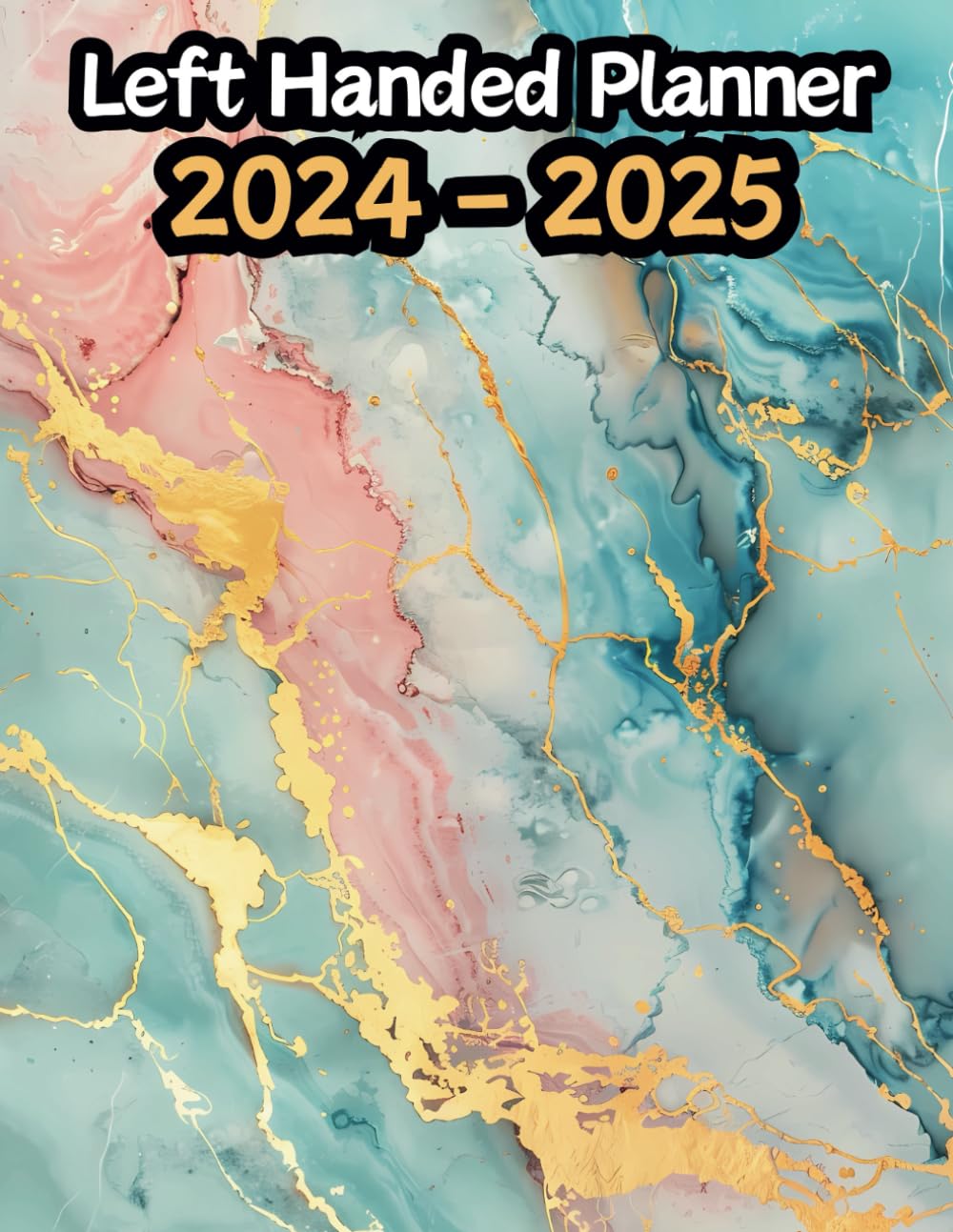 Marble Left Handed Planner: 2 Year Weekly Sunday to Saturday Calendar ...
