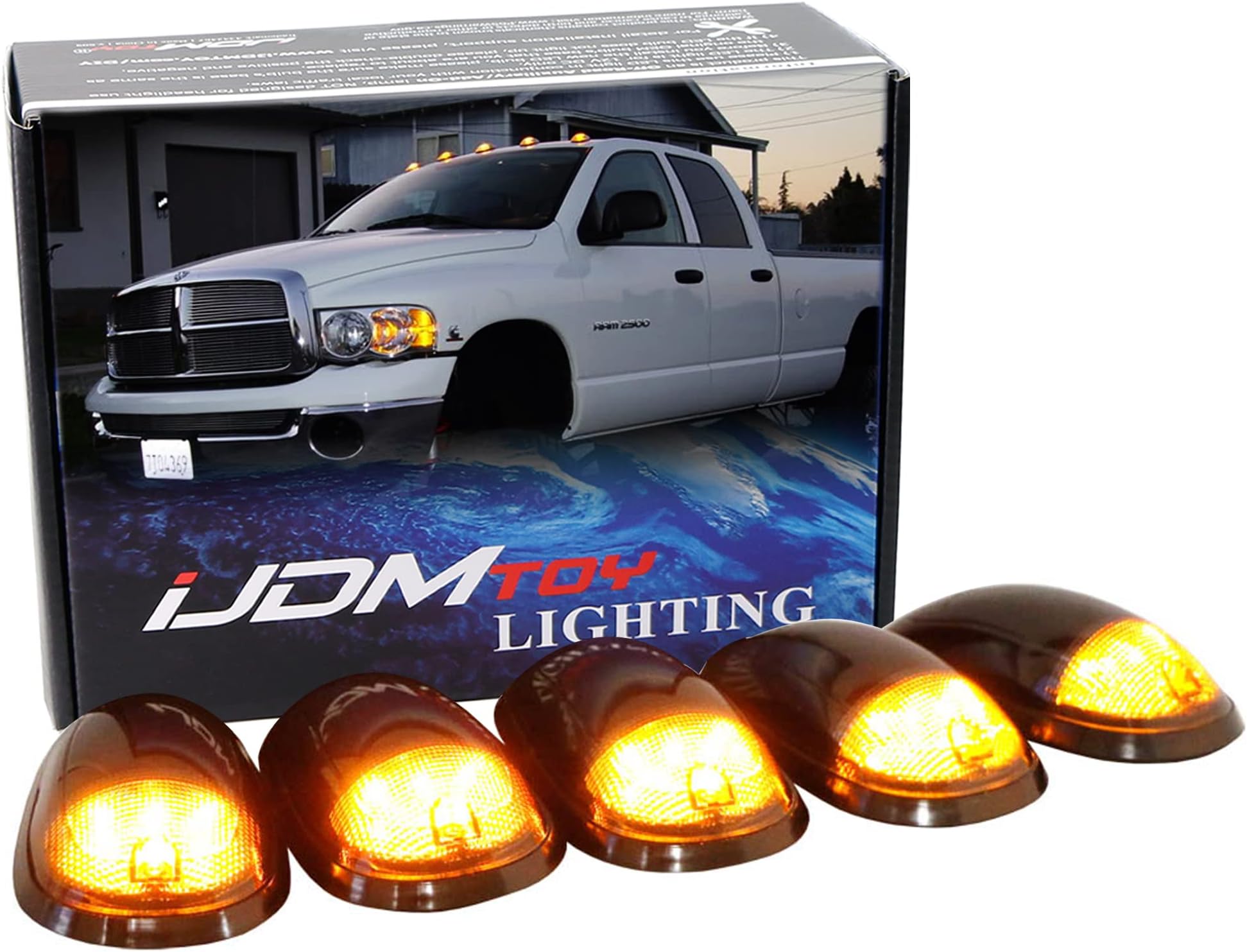 Amazon.com: AKKON - For 5Pcs LED Cab Roof Running Marker Lights Smoked ...