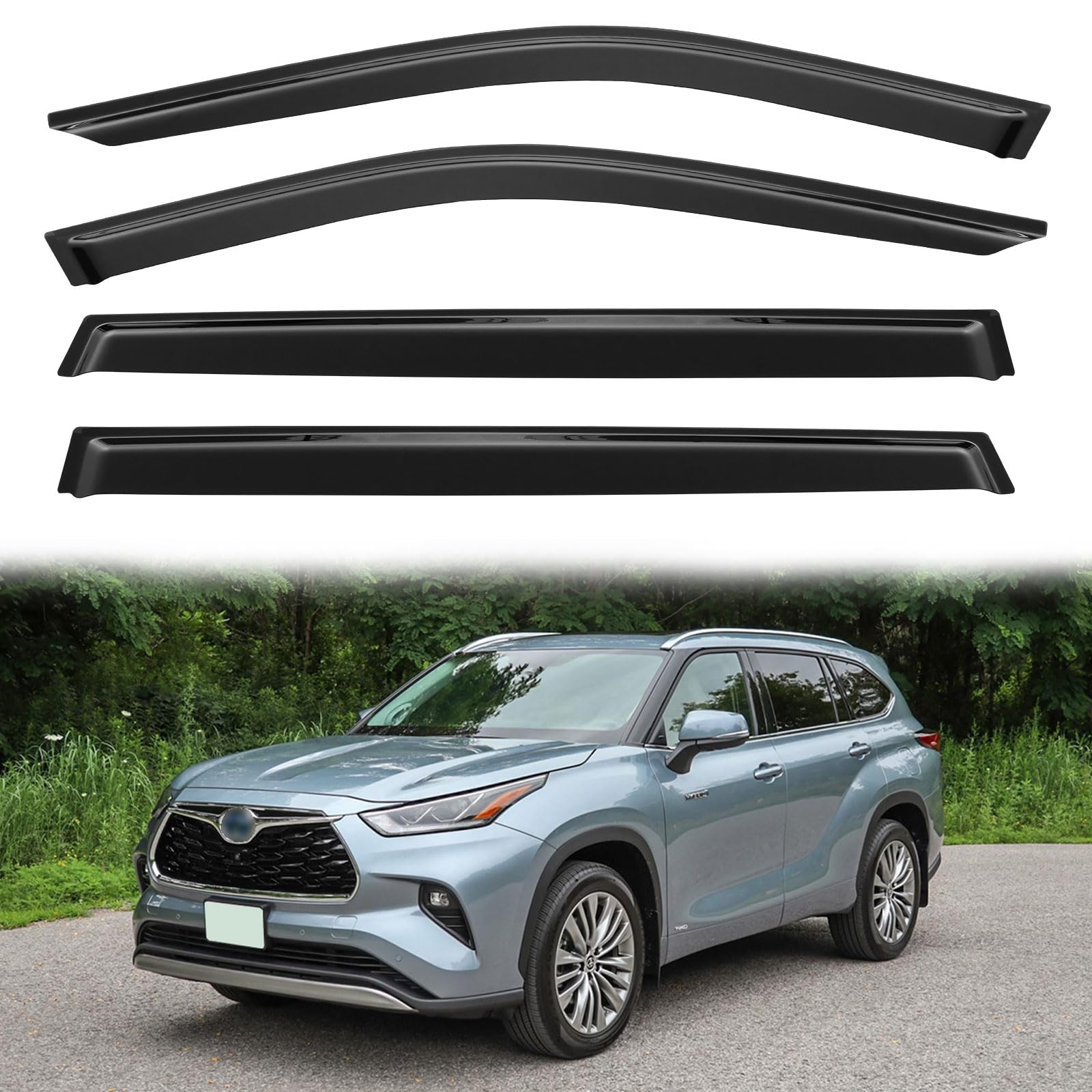 Snapklik.com : Window Rain Guards For 2020-2024 Toyota Highlander