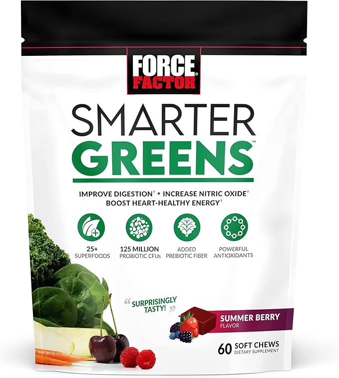 Amazon.com: FORCE FACTOR Smarter Greens Superfood Chews, Greens and ...