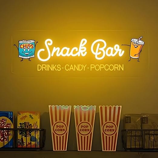 Snack Bar Neon LED Light, Dimmable Snack Neon Sign, LED Snack Light Up ...