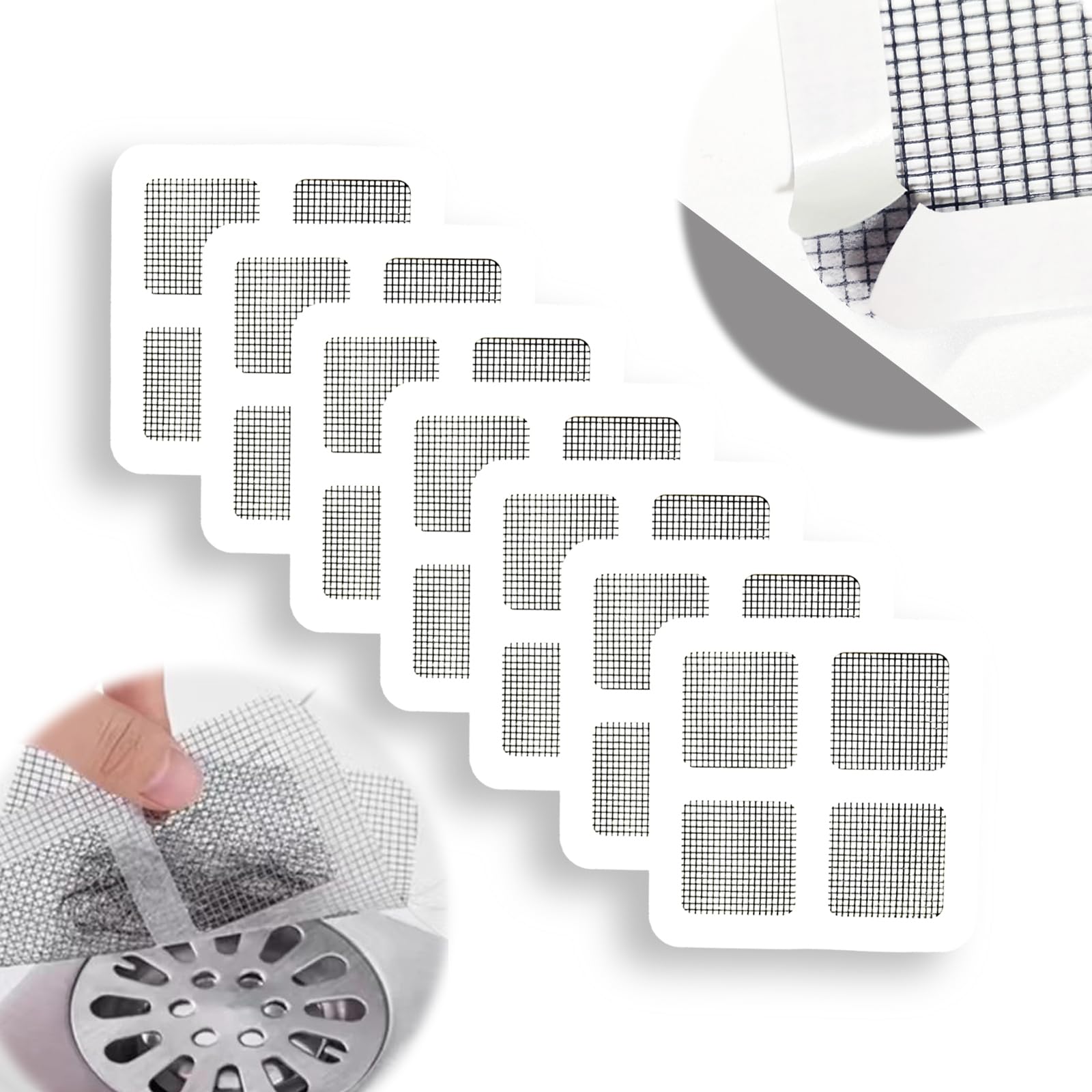 4" X 4" Disposable Shower Drain Hair Catcher Mesh Stickers, Floor Drain ...