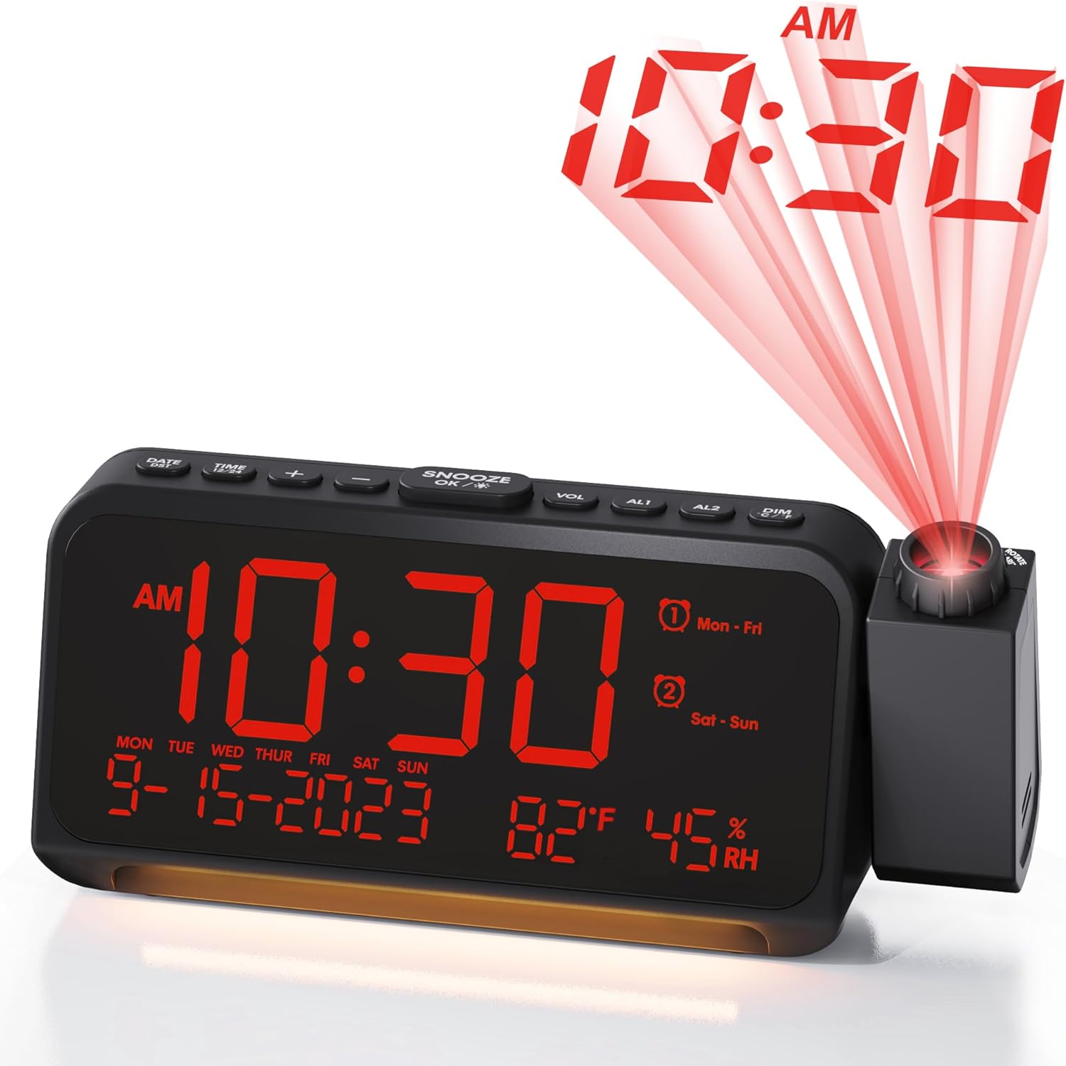 Amazon.com: Projection Alarm Clock for Bedroom, Digital Clock with Date ...