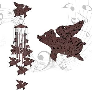 Amazon.com : Flying Pigs Wind Chimes Outdoor/Indoor Decoration -Hand ...