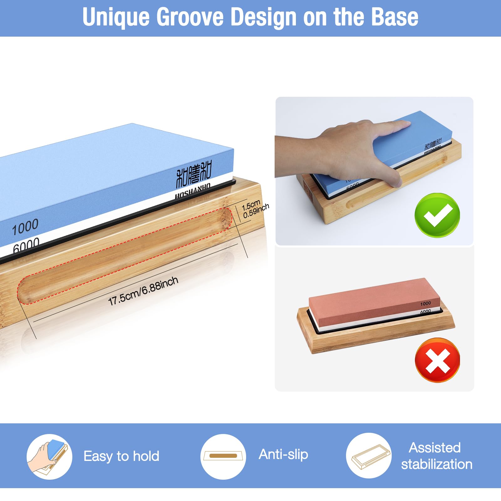 Snapklik.com : HOSHANHO Sharpening Stone Knife Widened Size, Grit 1000/ ...