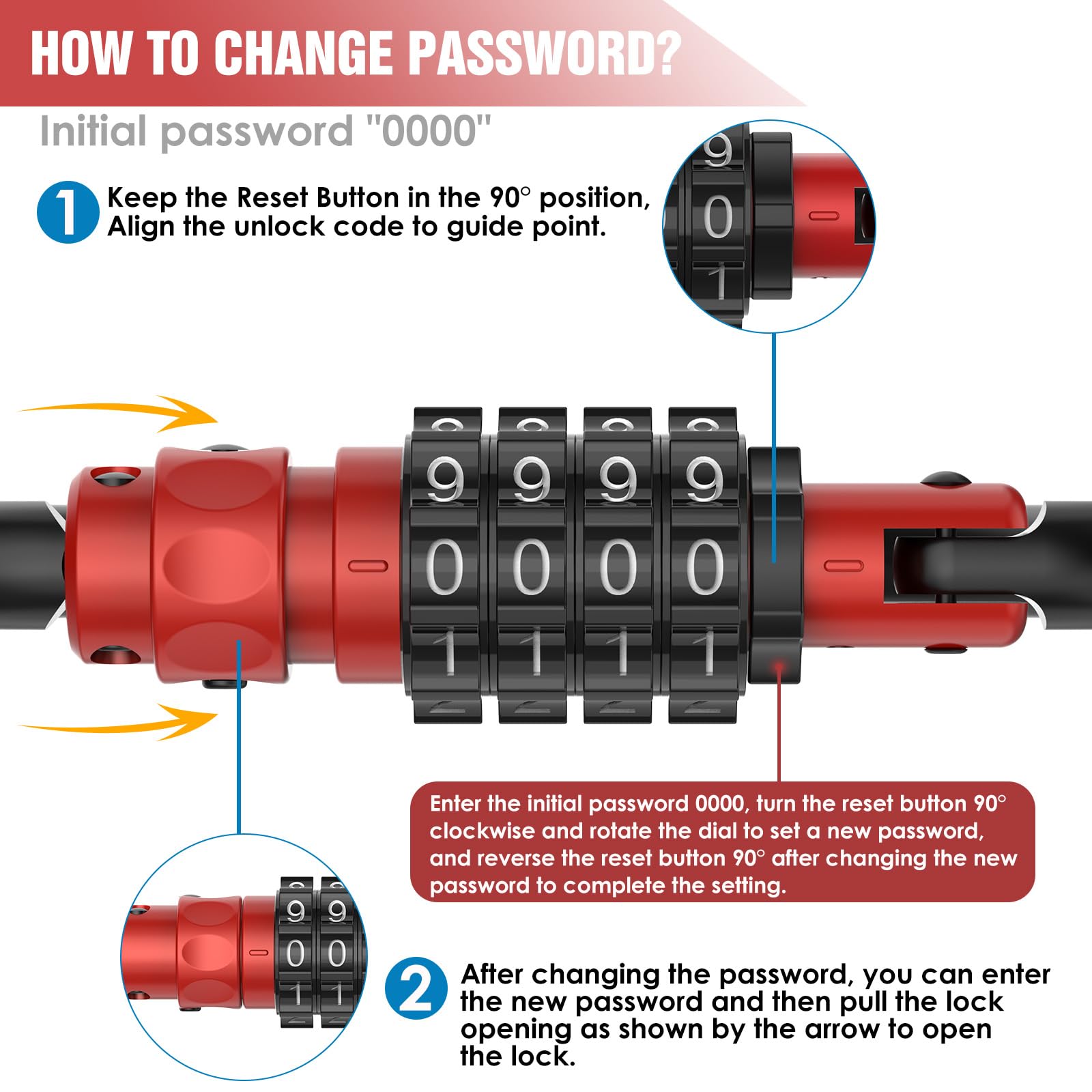 Snapklik.com : MeBantoo Heavy Duty 4-Digit Combination Locks, 4-Digit ...