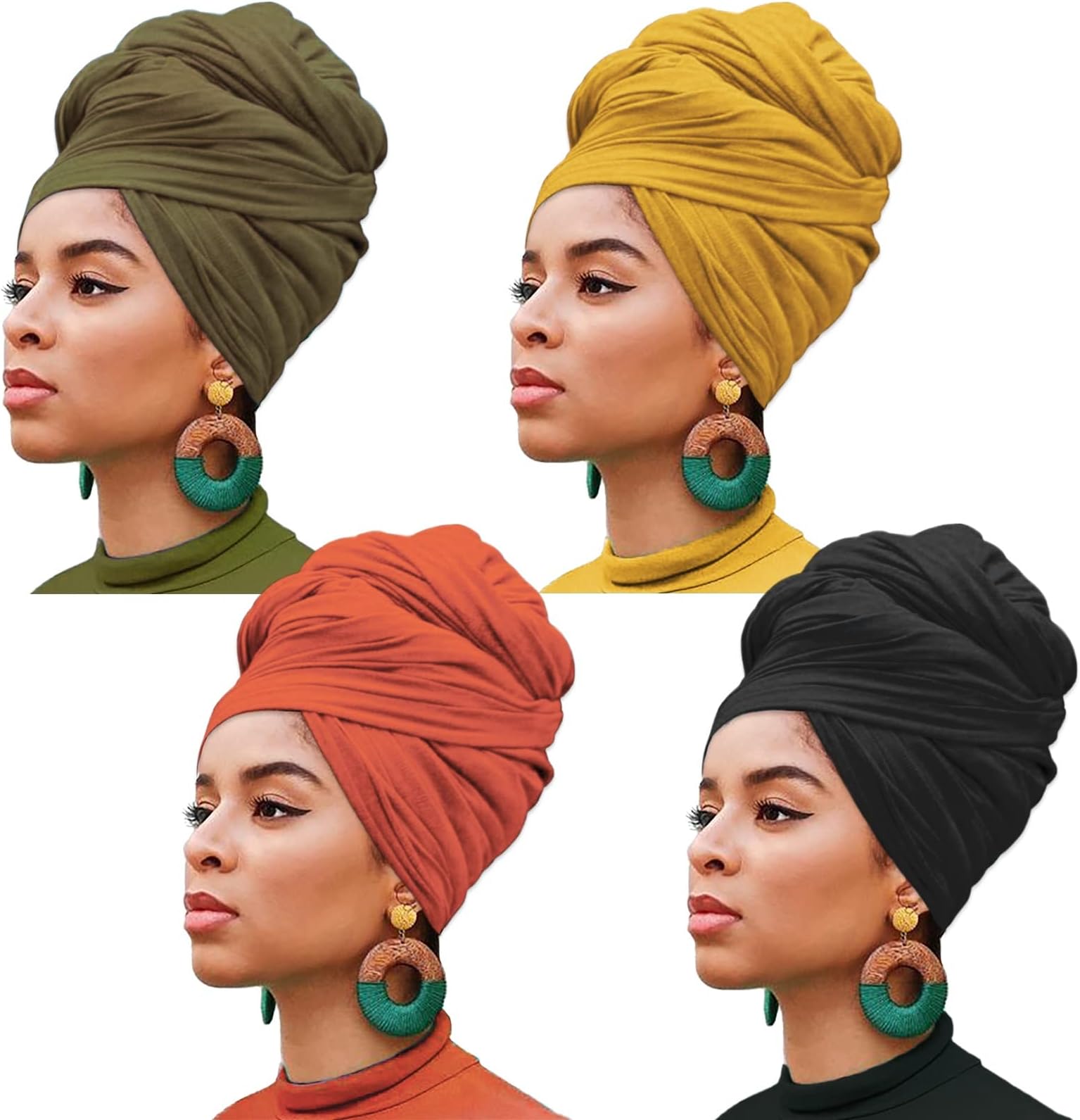 Amazon.com: L'VOW Women' Soft Stretch Headband Long Head Wrap Scarf ...