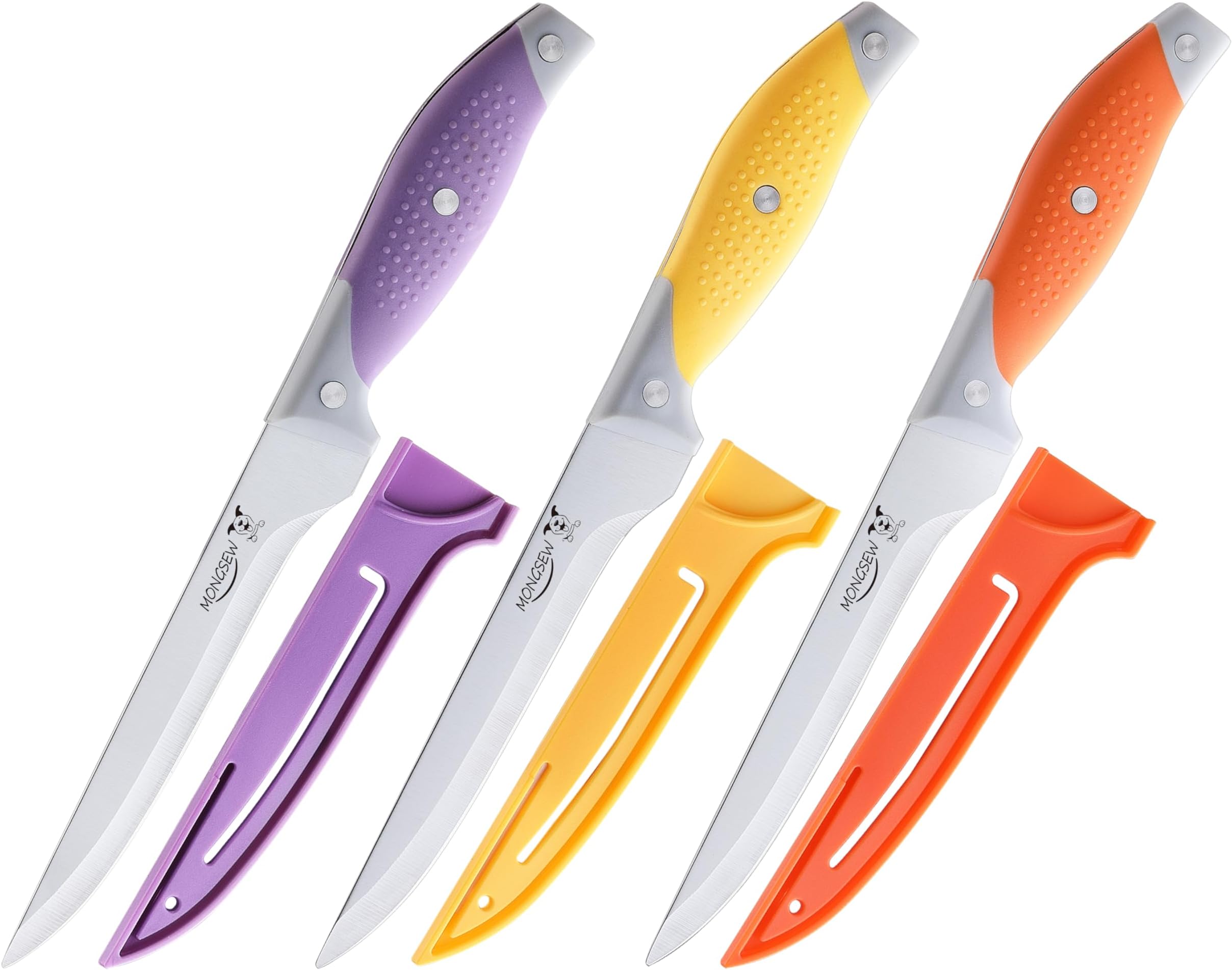 Amazon.com: MONGSEW 3PCS Boning Knife, German Stainless Steel Fillet ...