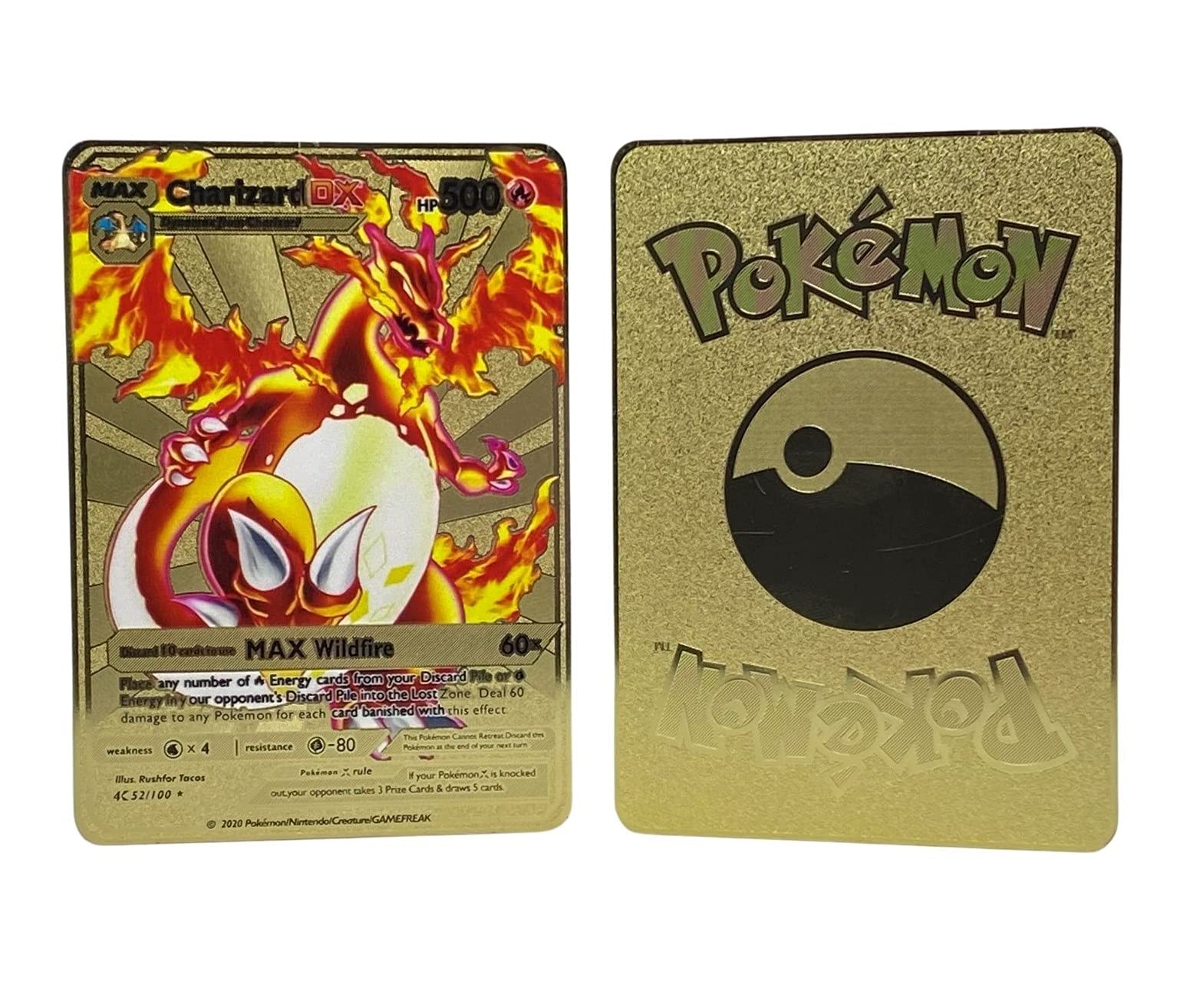 Charizard DX Card - Collector's Rare Shiny Card (Custom Metal Gold Card ...