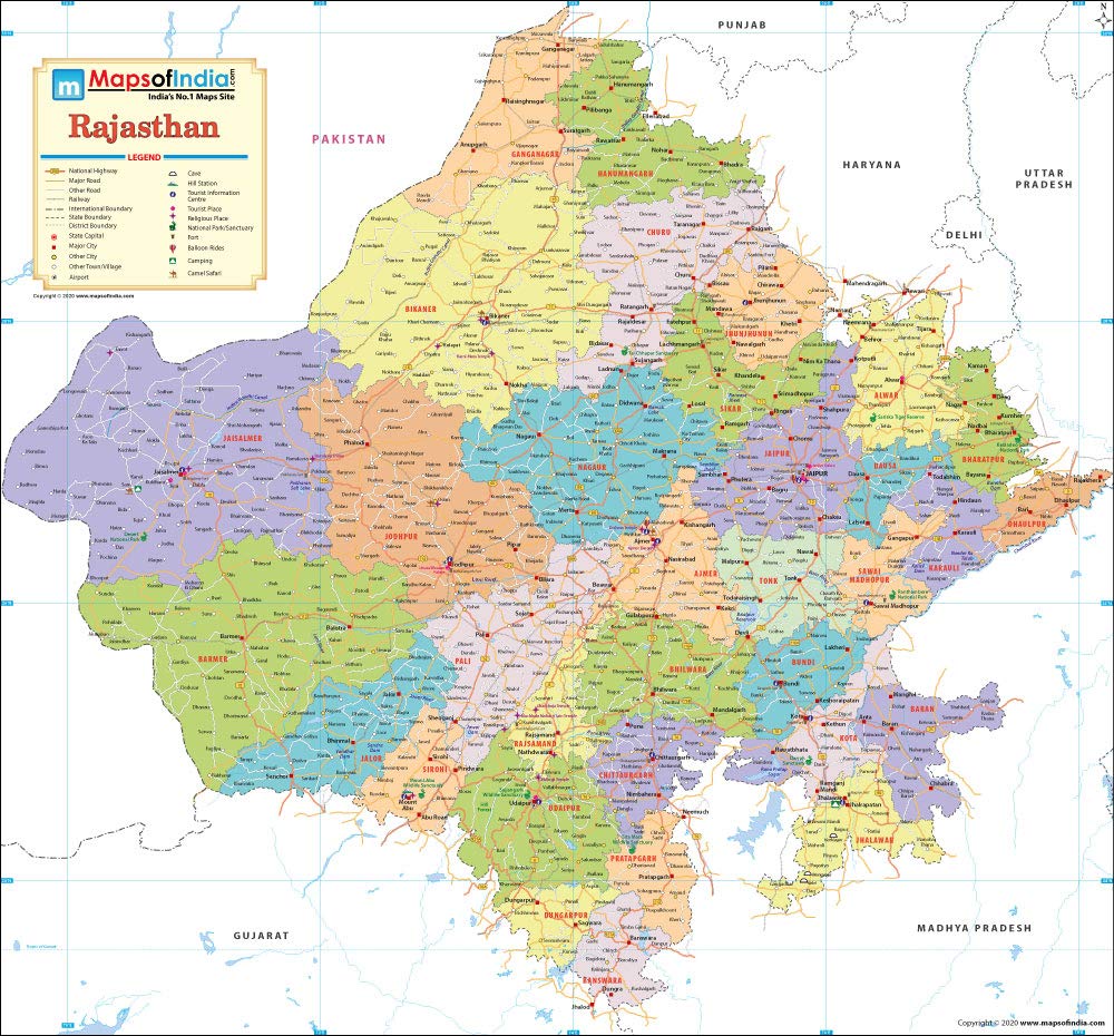 Rajasthan Political Map Chart Manufacturer, Supplier, 49% OFF