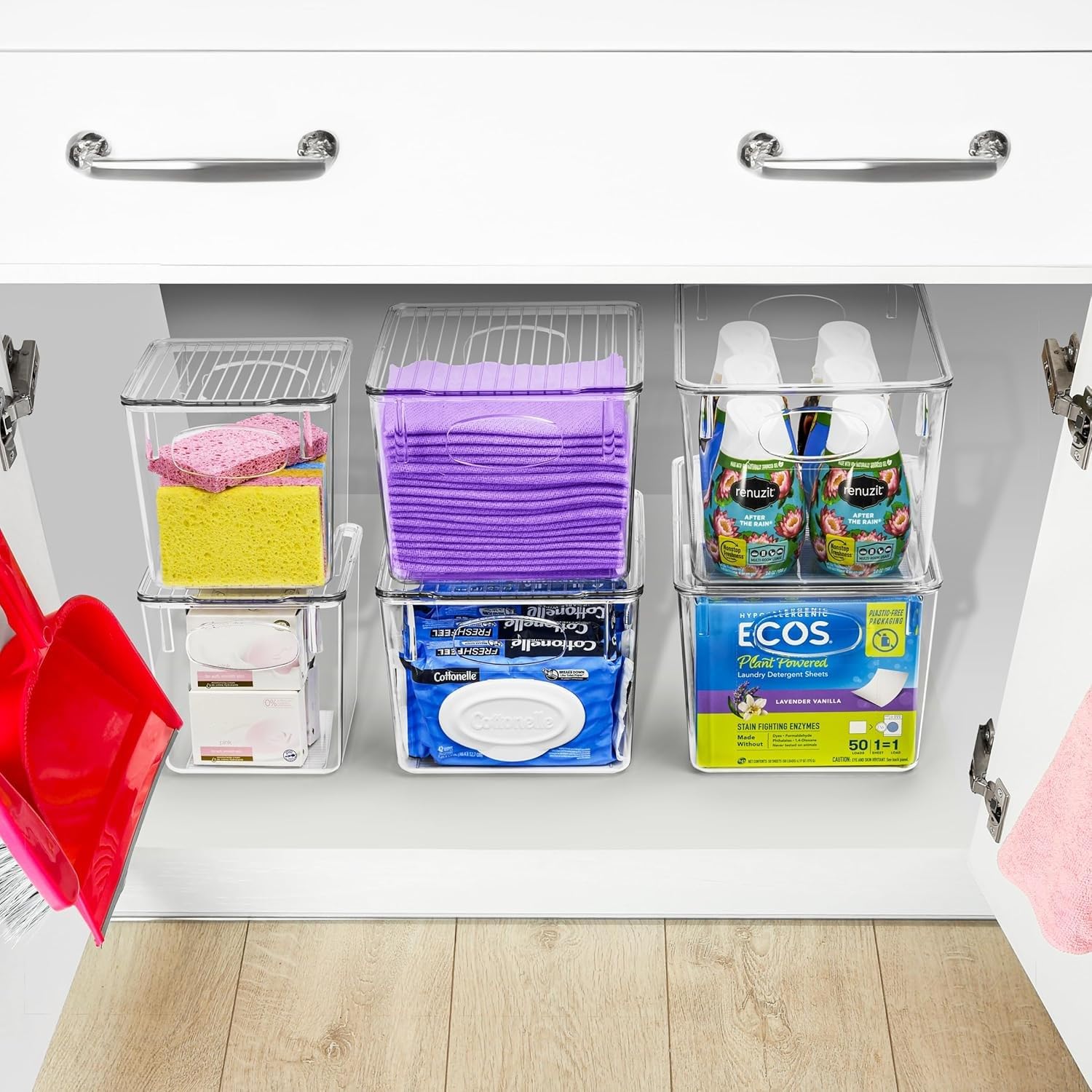 Snapklik.com : Sorbus Large Clear Plastic Storage Bins