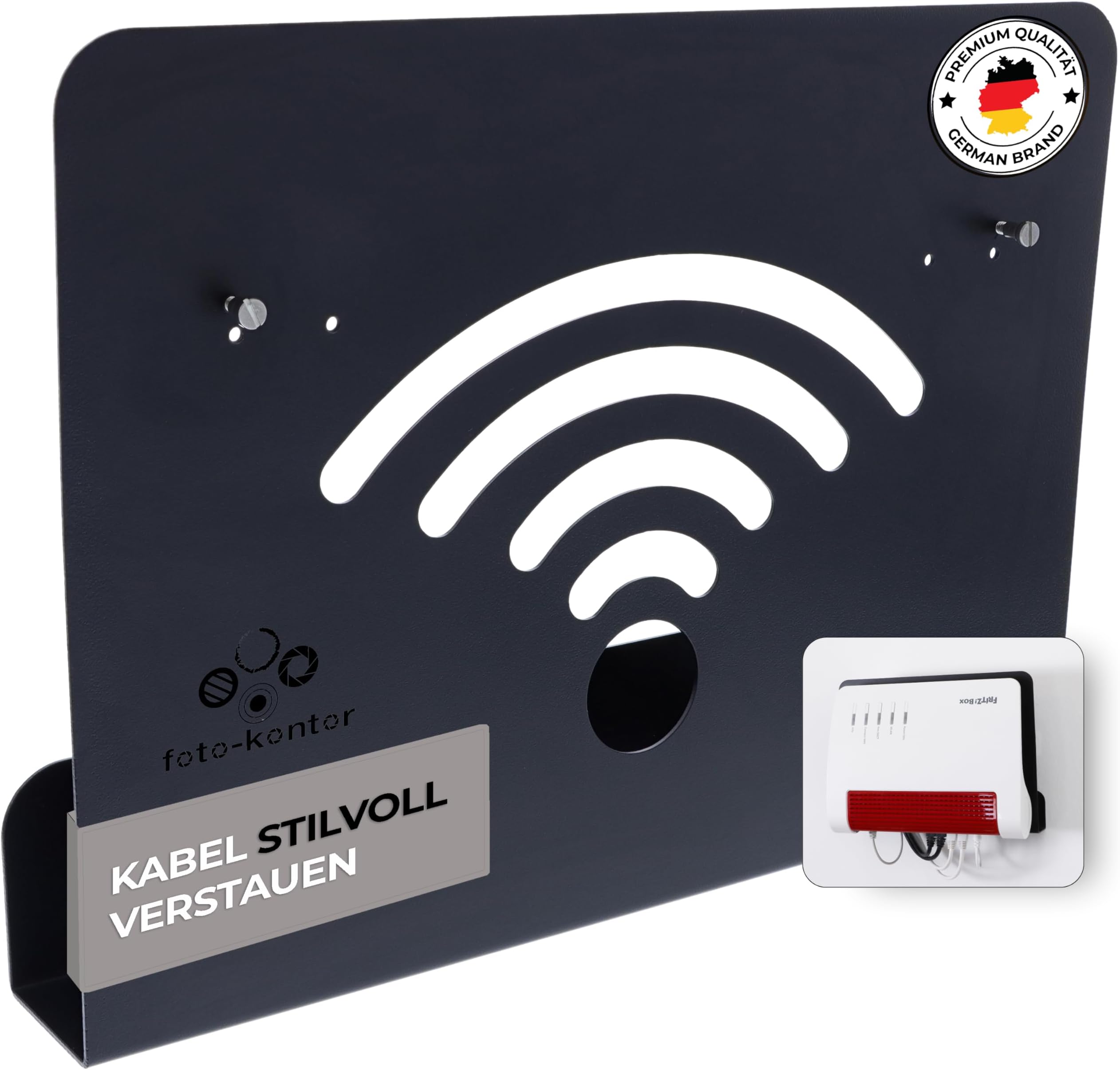 Wandhalterung für AVM FritzBox Router mit Kabelmanagement 7690 7590 AX ...
