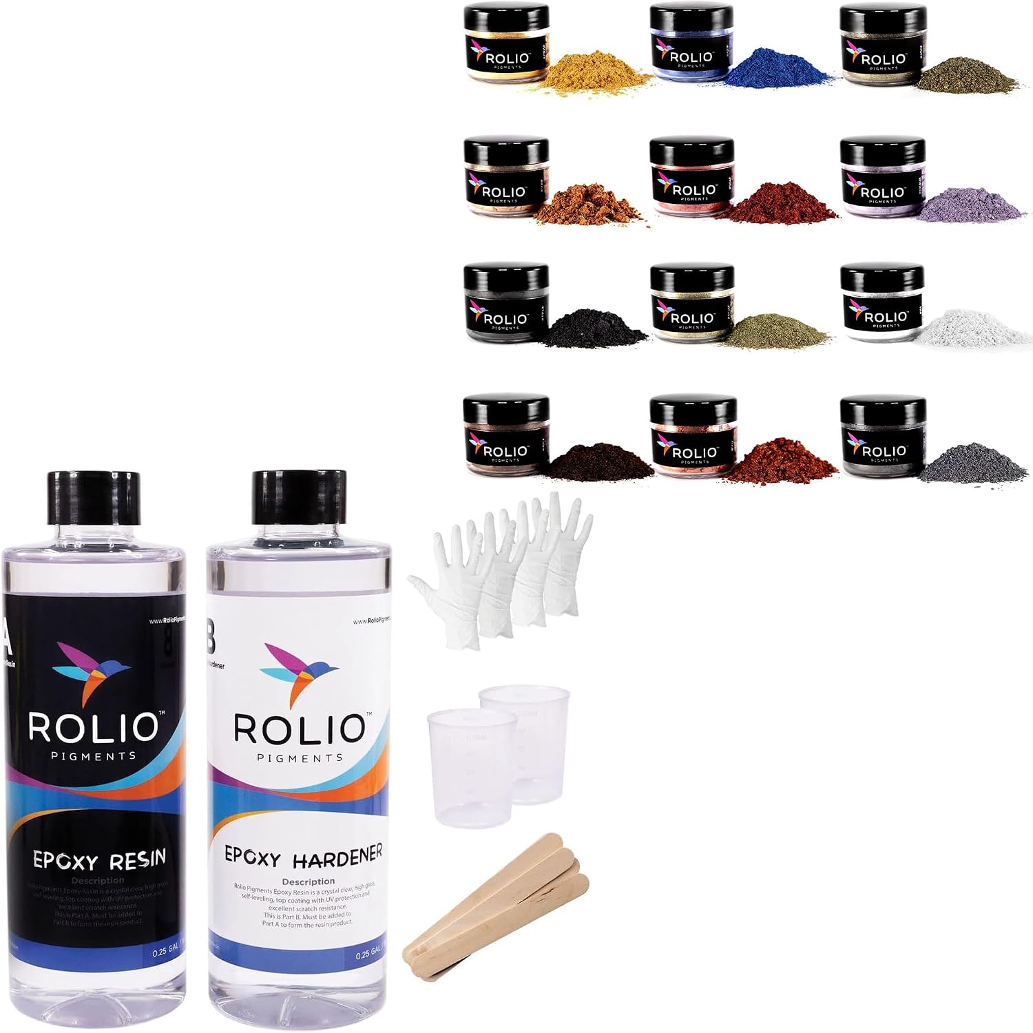 Amazon.com: Rolio Mica Powder, 10g, 12 Jars - Pearlescent Color Pigment ...