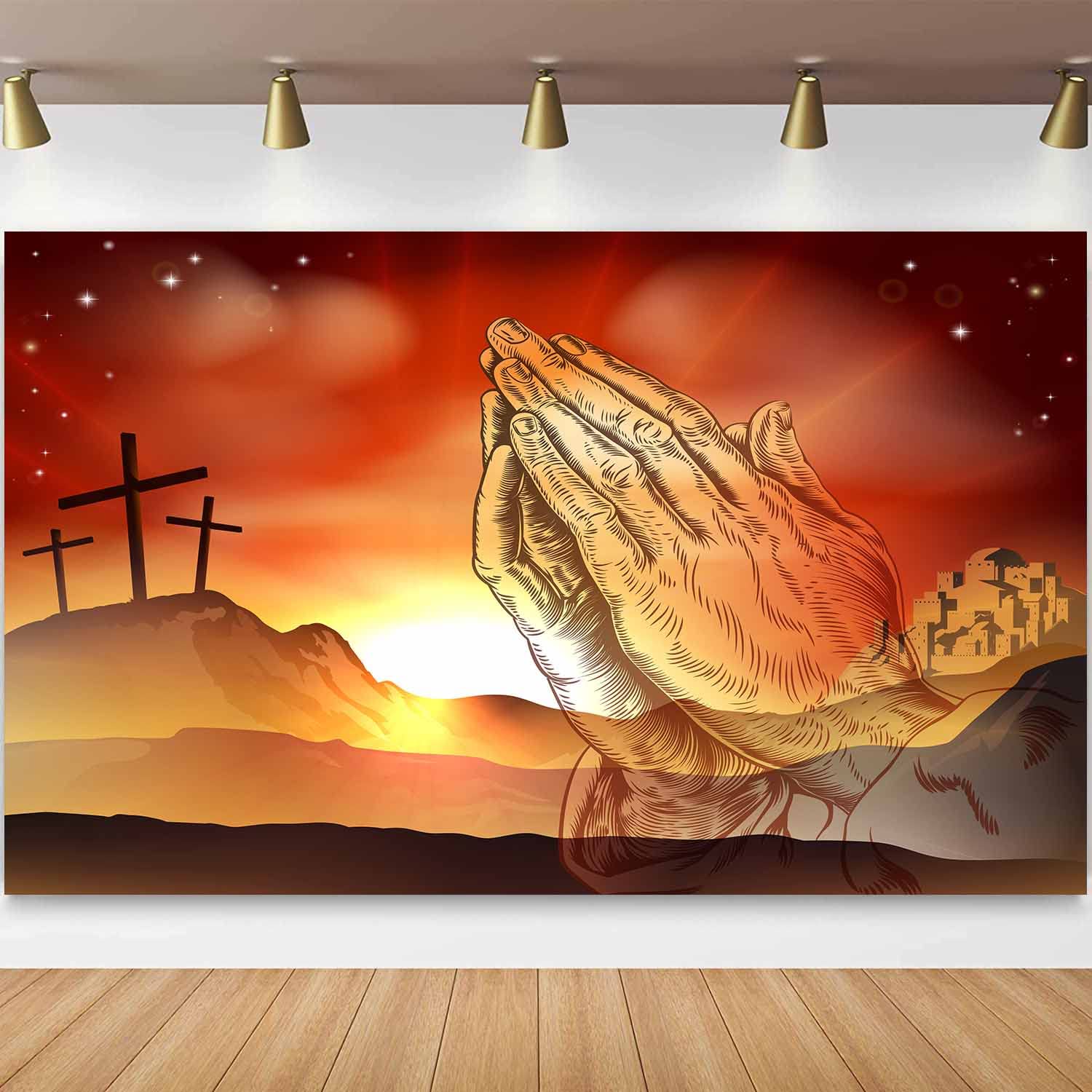 Amazon.com : KIKIDOR 7x5ft Prayer Theme Backdrop Sunset Photography ...