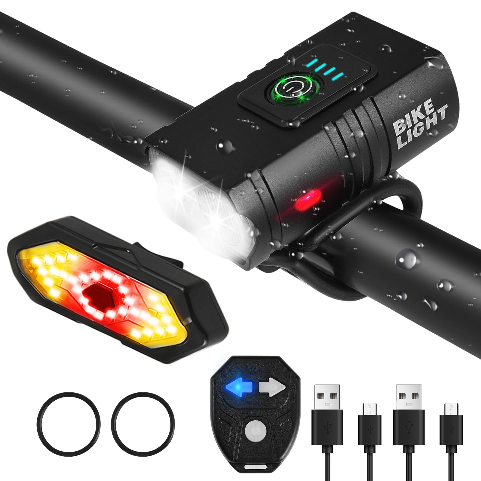 Bike Lights Front And Back, Super Bright 6+5 Light Modes Bicycle Lights ...