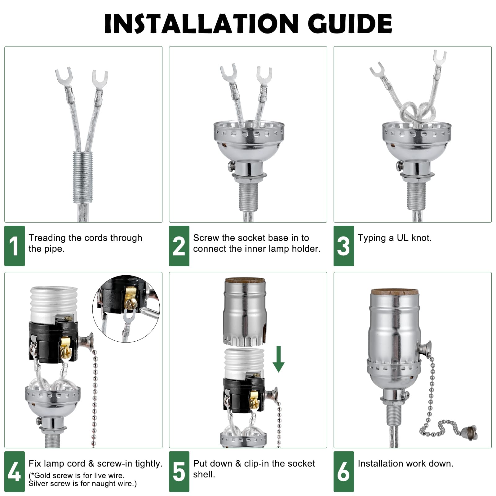 Snapklik.com : Pull Chain Light Socket Replacement,E26 Standard Screw ...