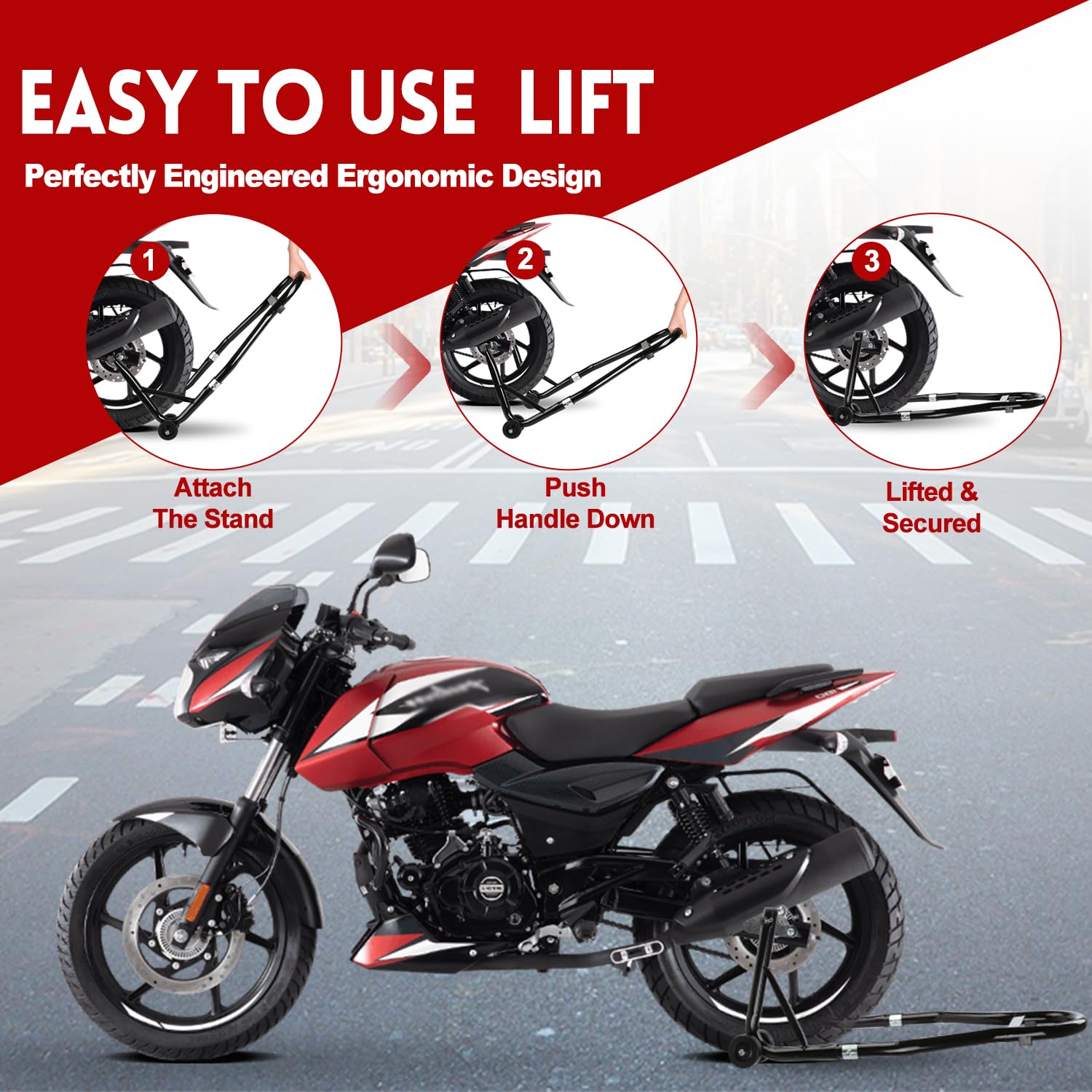 Snapklik.com : NIHAO Universal Motorcycle Stand Lift, 450 Lbs Capacity ...