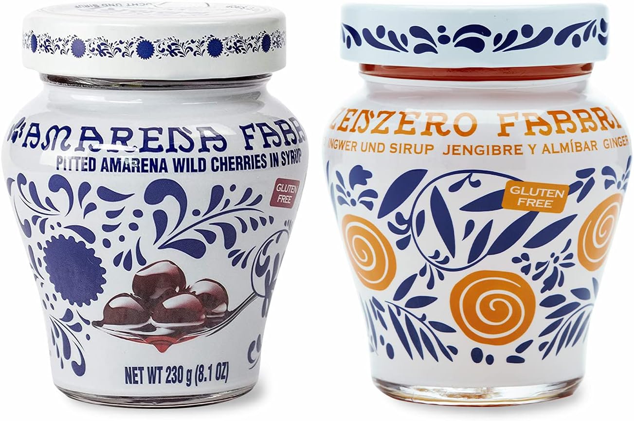 Amazon.com : Amarena Fabbri Wild Cherries in syrup and Fabbri Ginger in ...