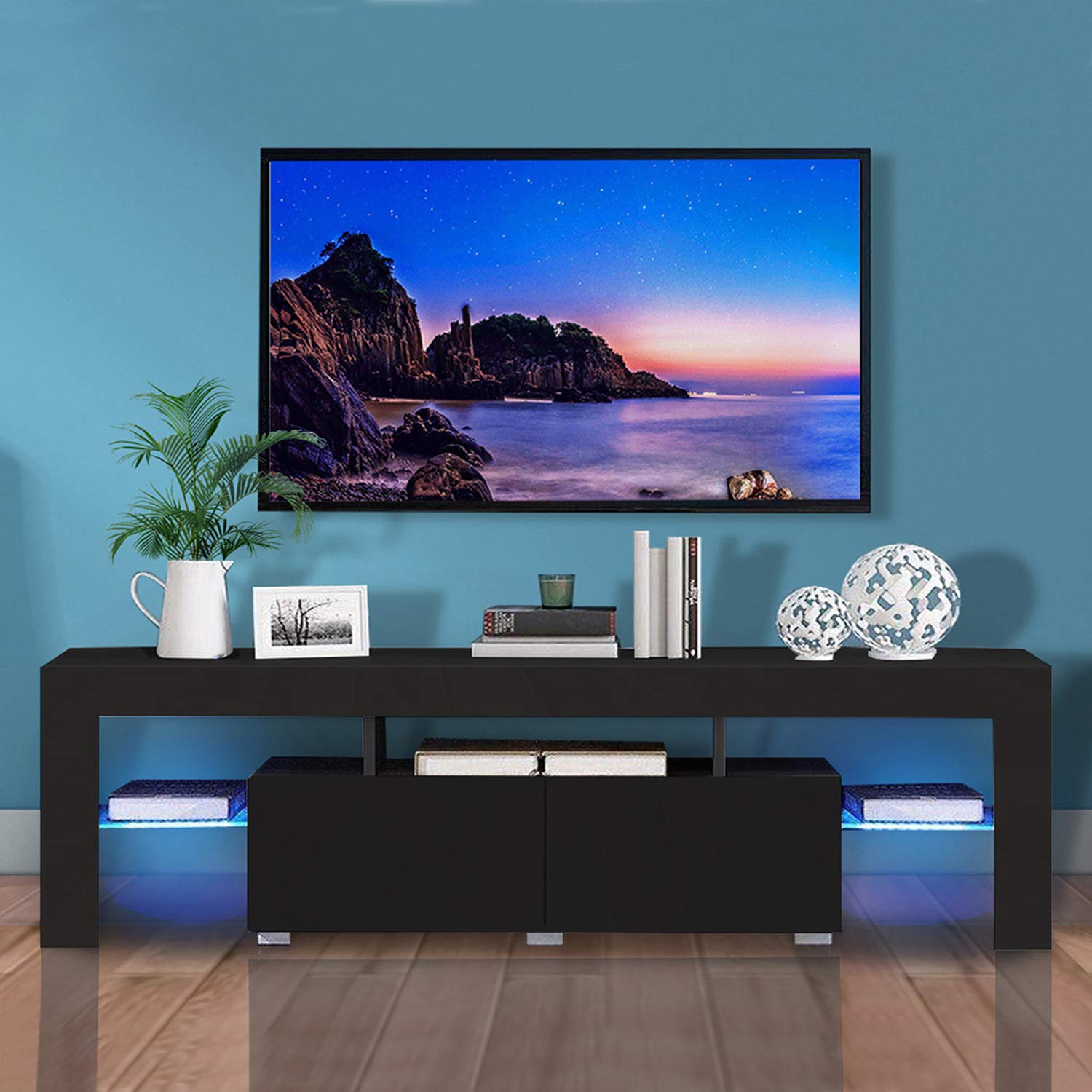 Buy Dripex LED TV Stand - High Gloss Entire Front TV Cabinet - 160cm TV ...