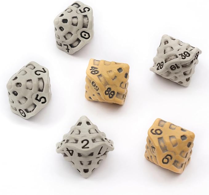 Amazon.com: D10 &%D10 Dice Set - Set of Six 10 Sided Dice - Four D10 & Two%D10 (D100) Skull ...