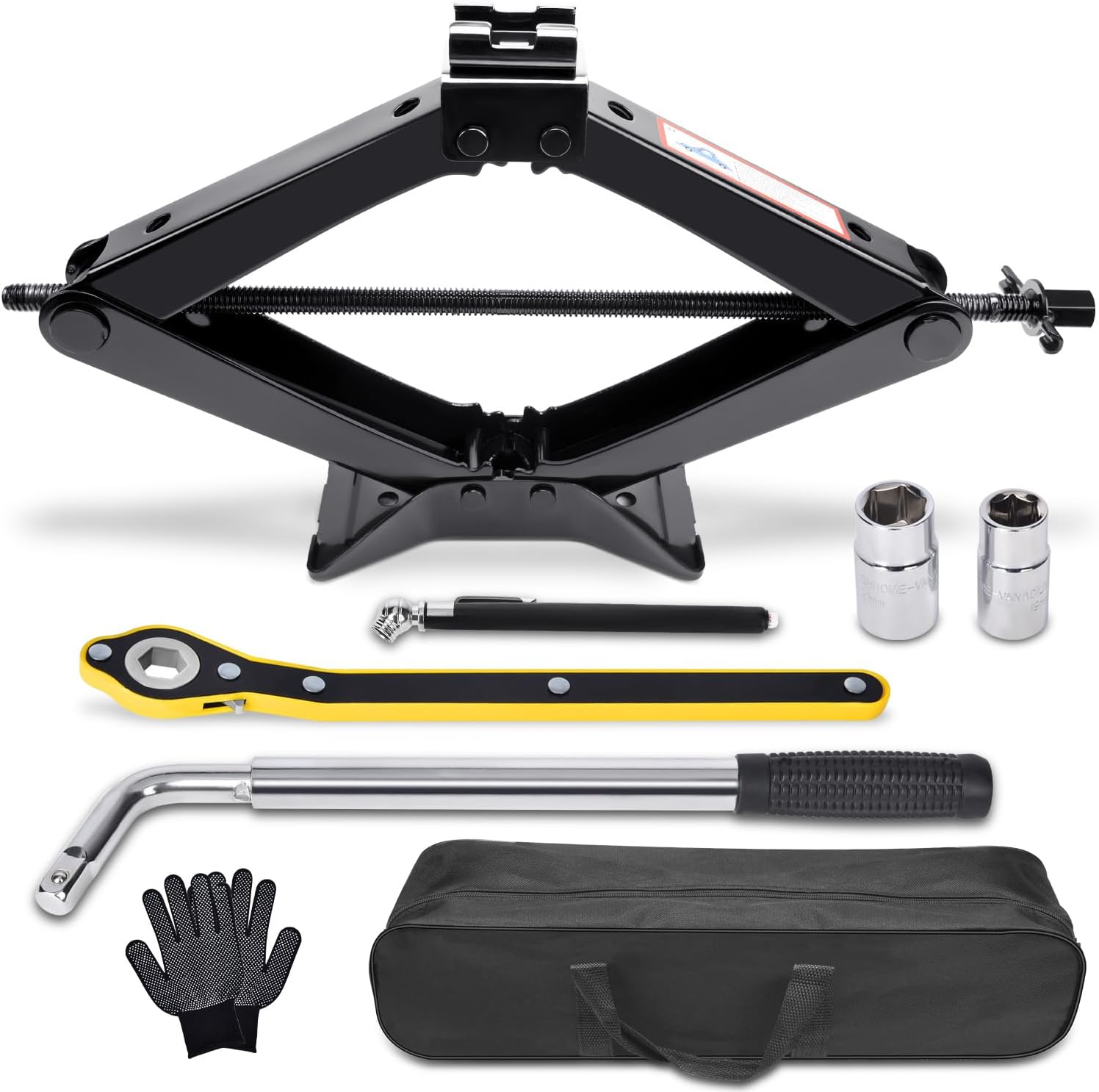Amazon.com: BullsArmor Scissor Jack Kit - 2 Ton (4,400 lbs) - Extra ...