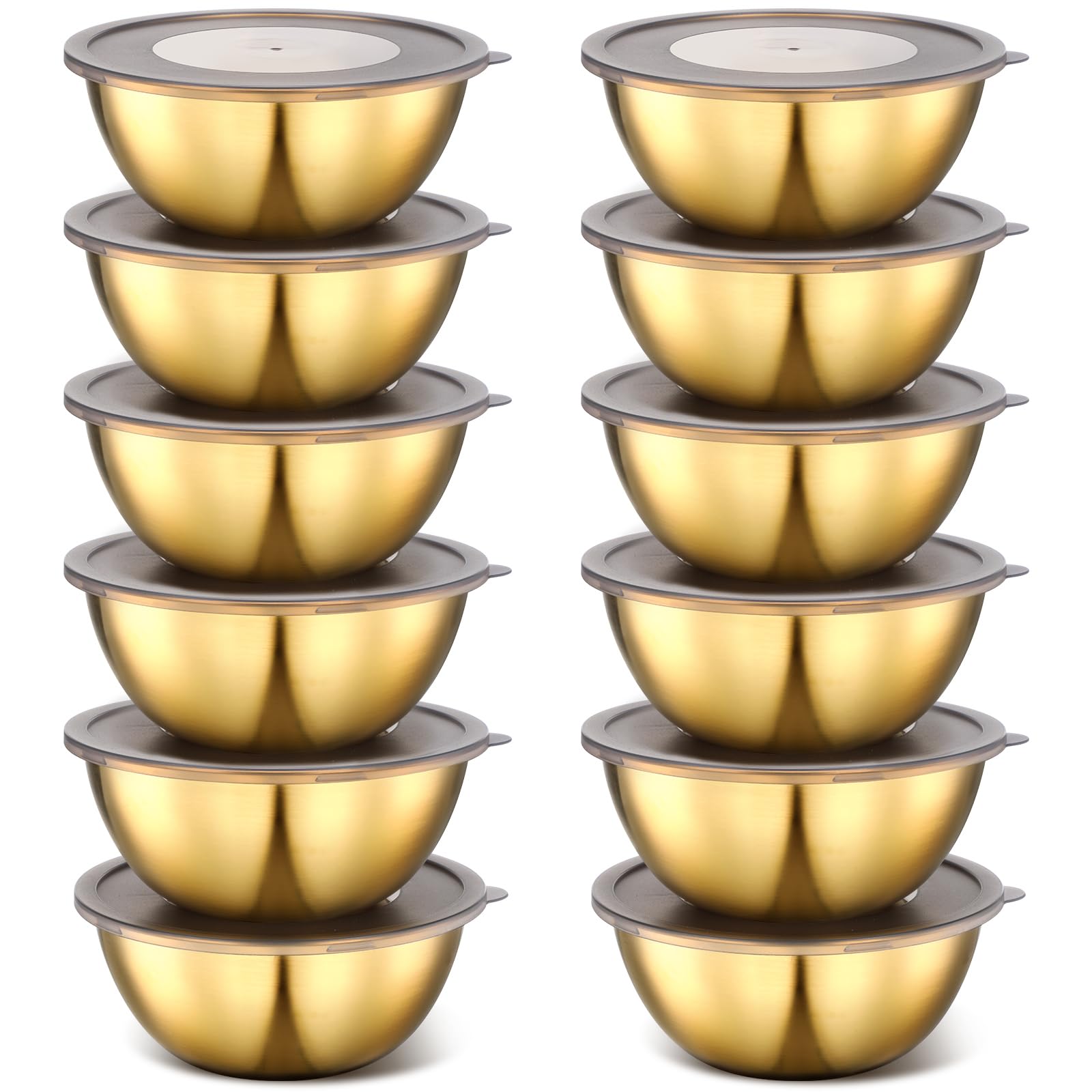 Amazon.com: Nuogo 12 Pack 6.69 inches Gold Mixing Bowls with Airtight ...