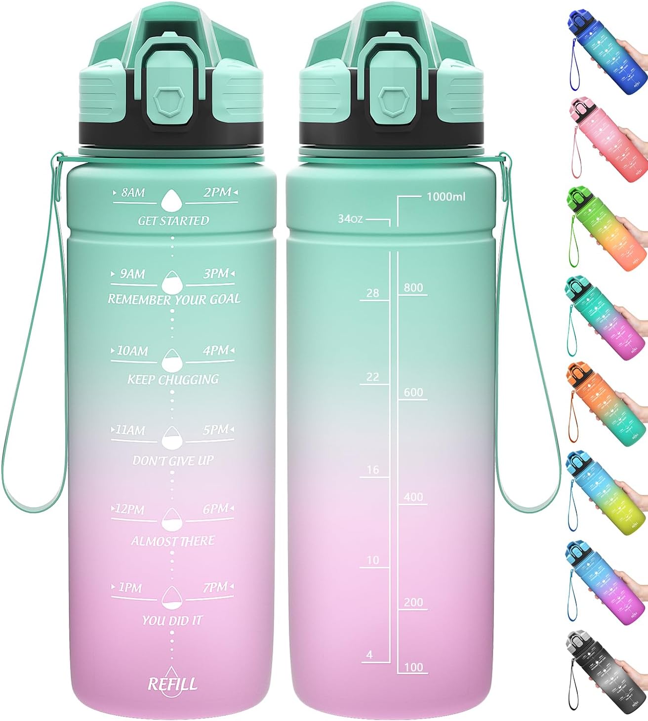 Coolfel Sport Trinkflasche 2l, 1,5l, 1l, 700ml, 500ml Trinkflasche Kinder Auslaufsicher ...