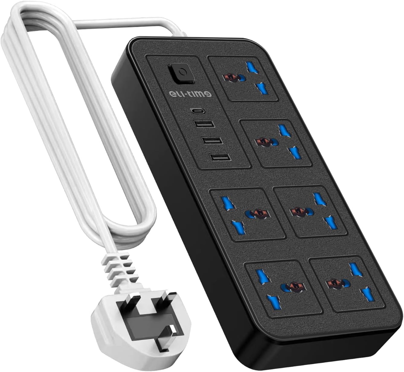 Eli-time Universal Extension Lead with Multiple Function,UK 3 Pin ...